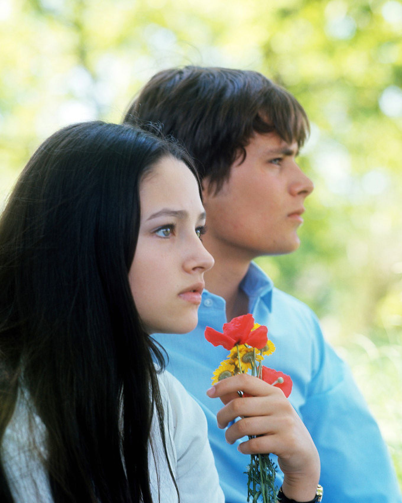 Romeo and Juliet Olivia Hussey Leonard Whiting holding flowers 24x36 ...
