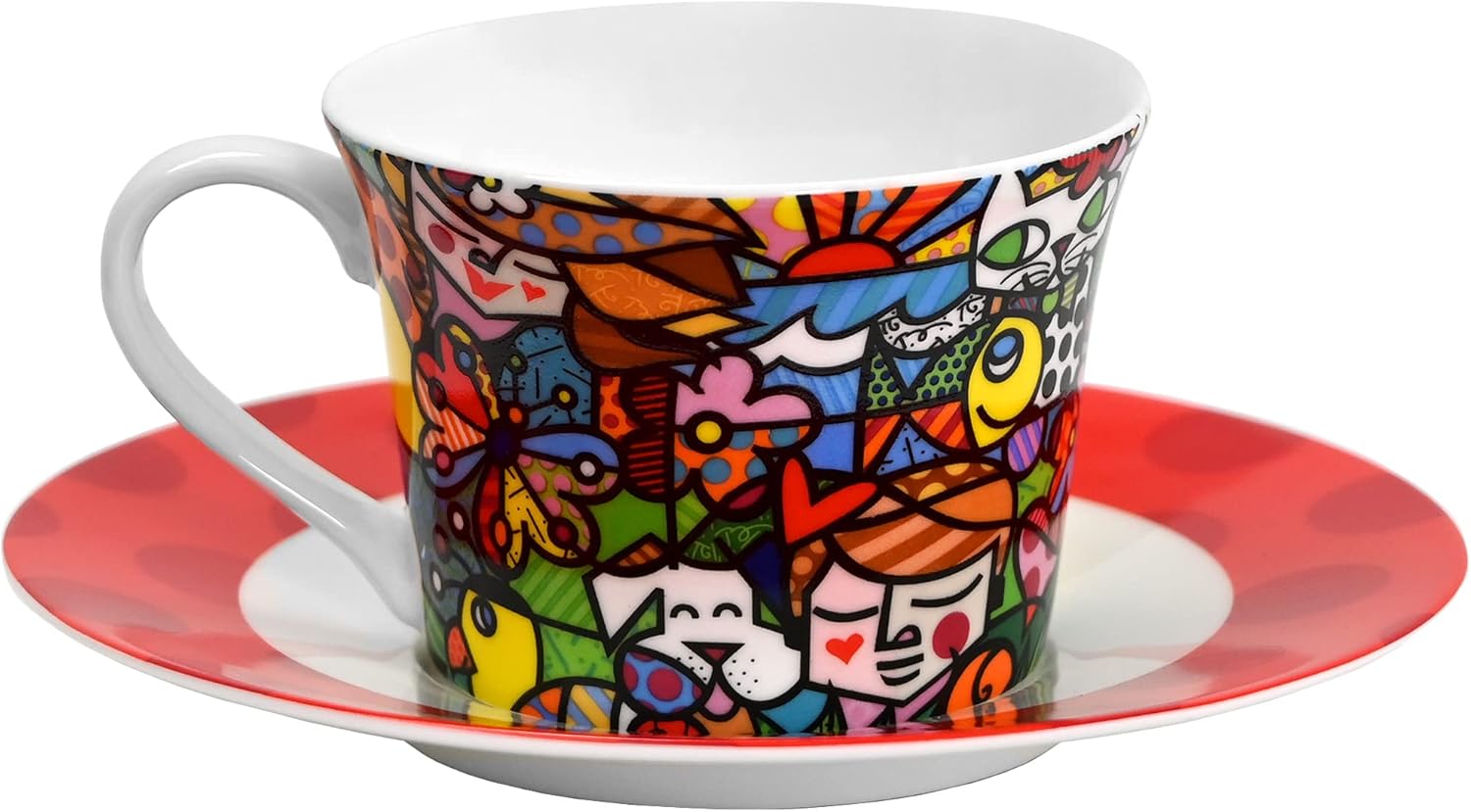 Romero Bone China Coffee & Tea Cup with Saucer Plate, 6.7 oz, Nature in Harmony - Walmart.com