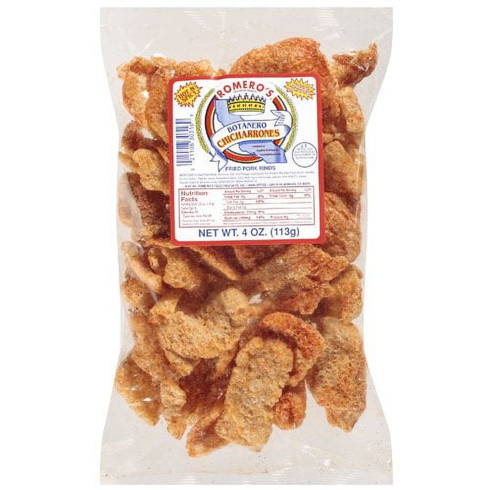 Romero's Botanero Chicharrones Hot & Spicy Fried Pork Rinds, 3.5 oz Bag ...