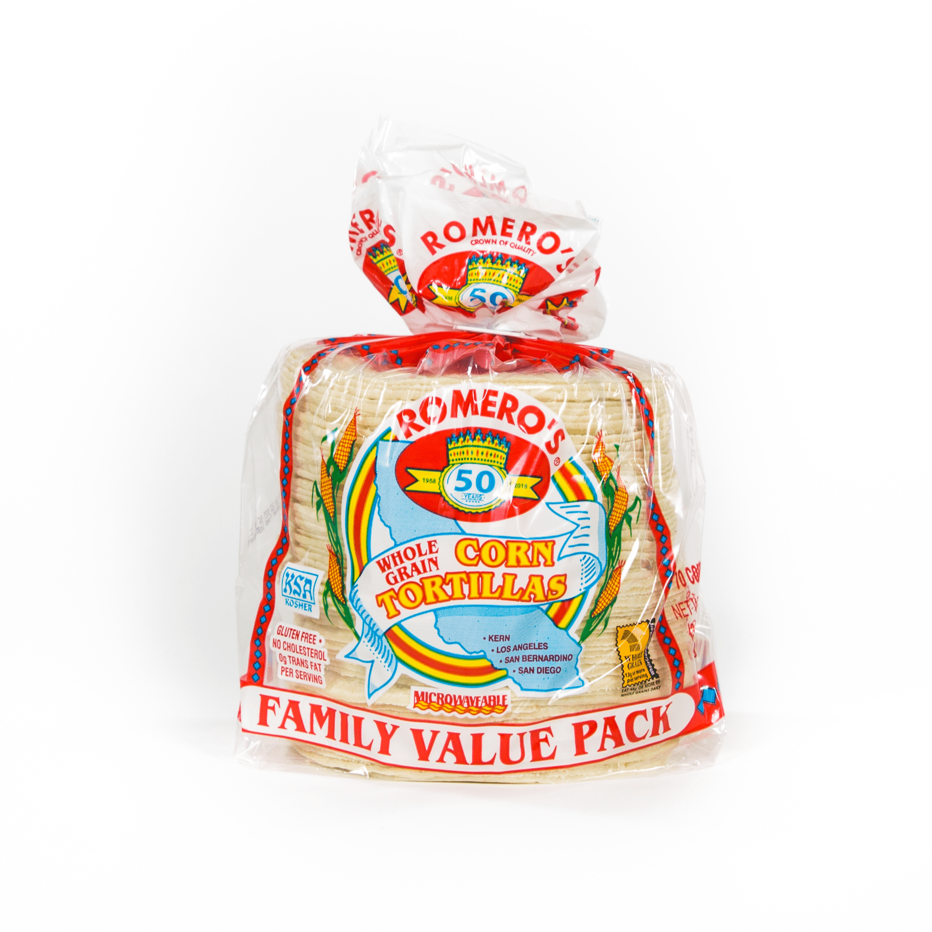 Romero's Whole Grain Corn Tortillas Family Value Pack, 58 oz (70 Count ...