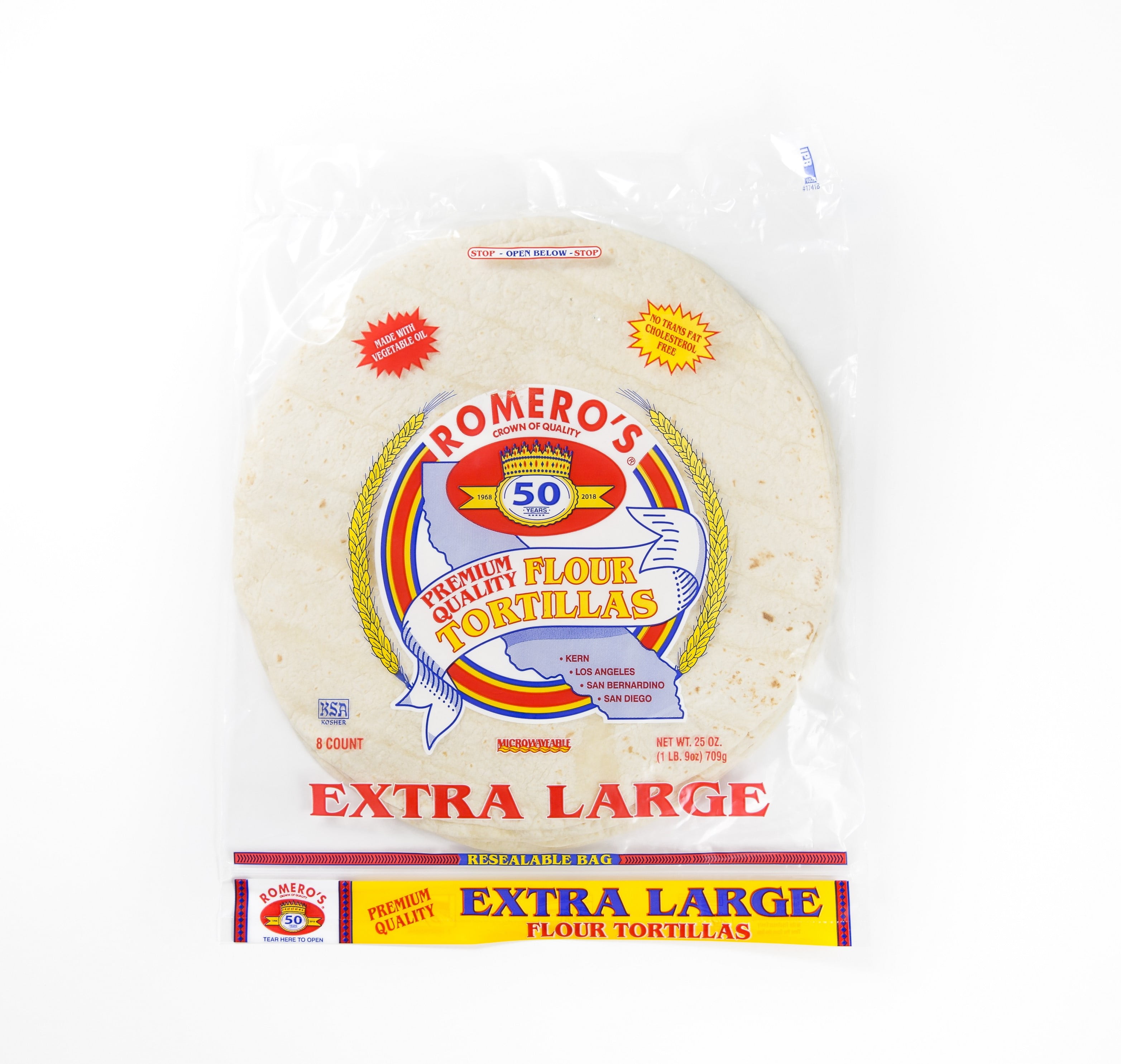 Romero's Premium Quality Extra-Large Flour Tortillas, Perfect for Wraps ...