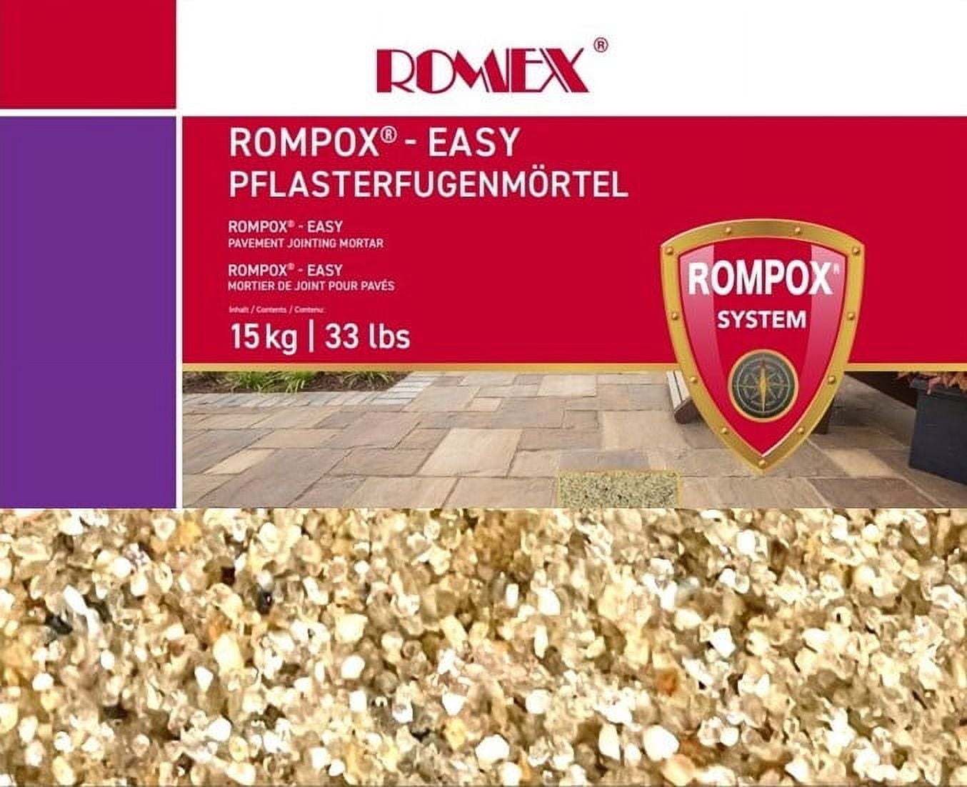 Romex Rompox Easy, Neutral Sand Color, Pre-Mixed Permeable Joint ...