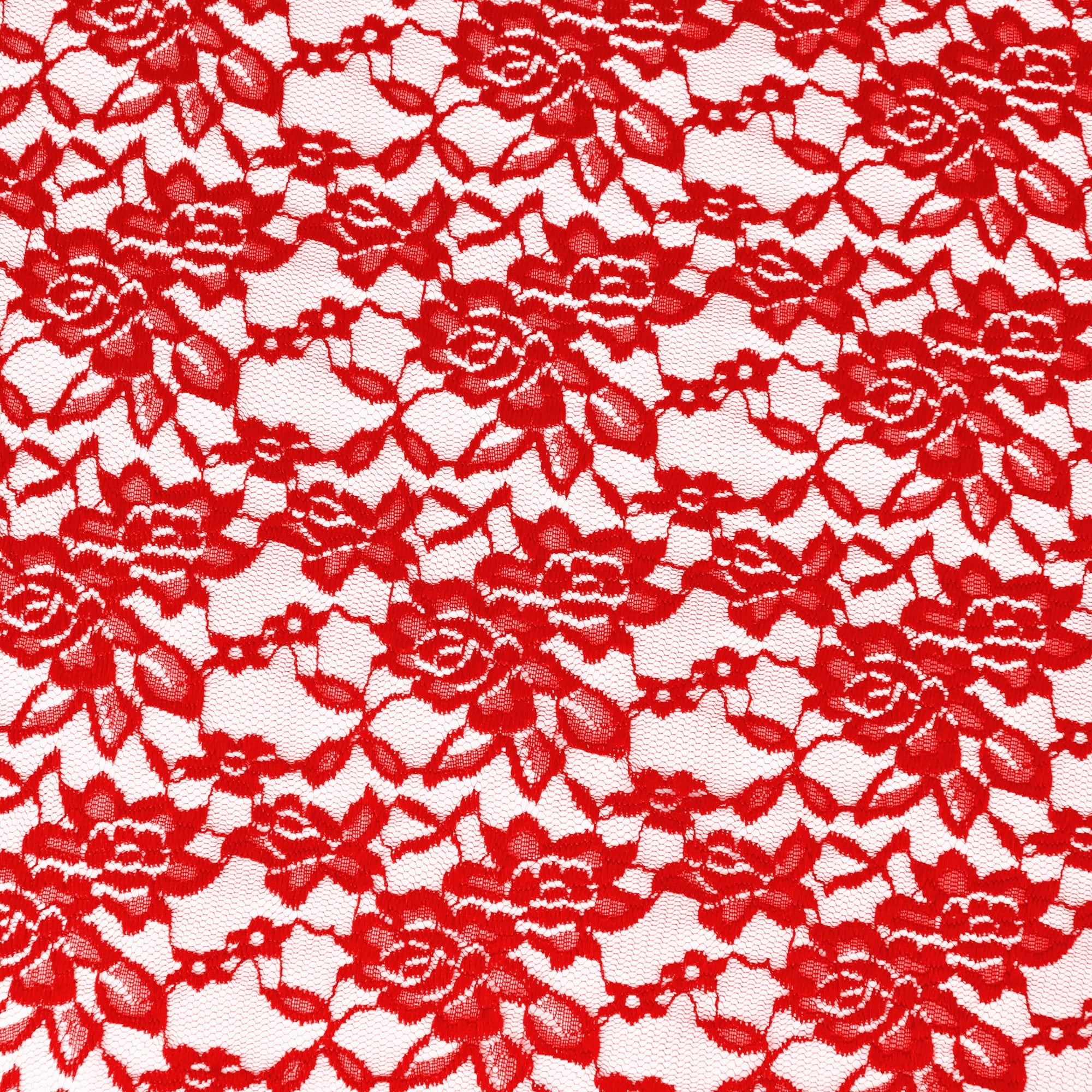 Romex Textiles Nylon Spandex Floral Lace Fabric (3 Yards) - Red ...