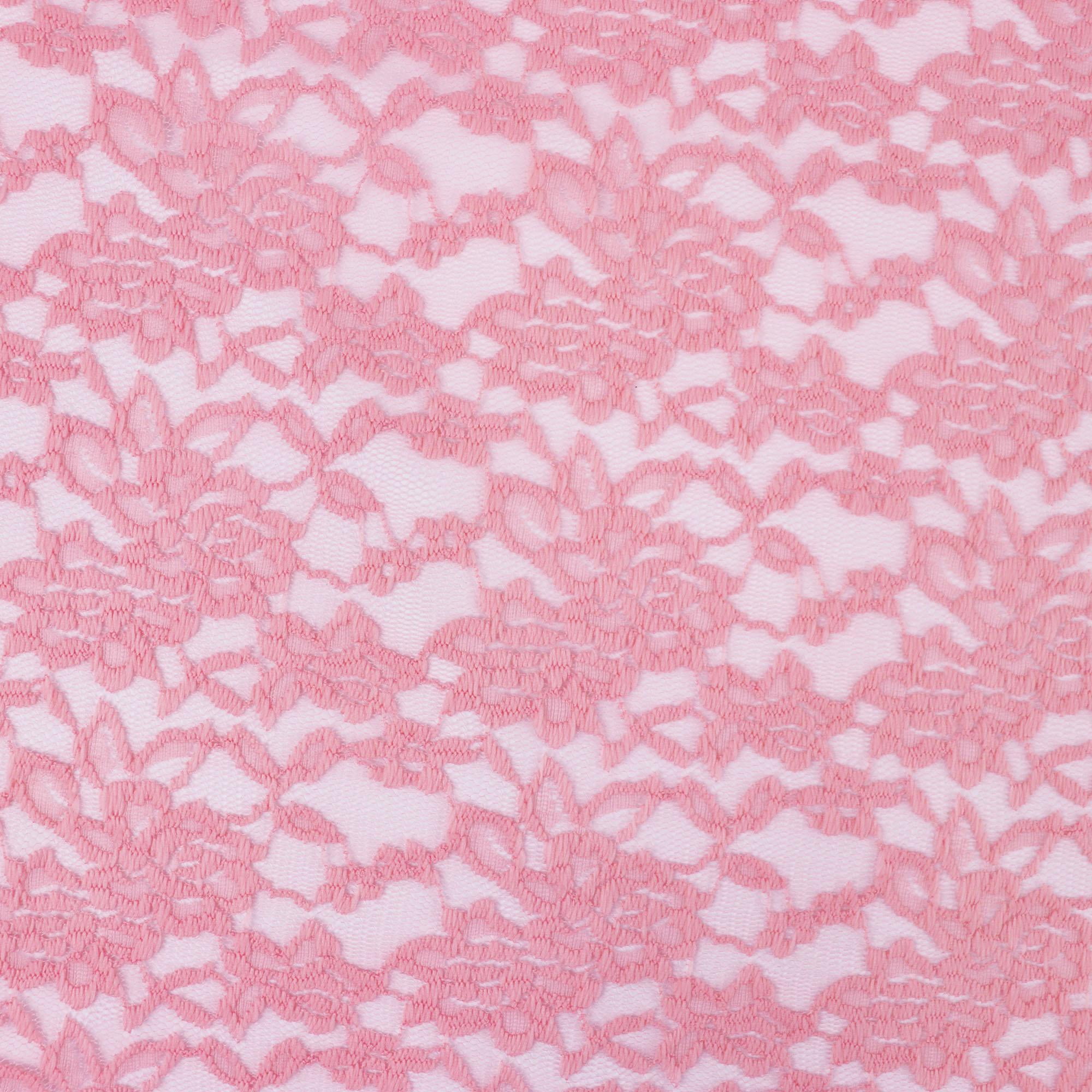 Romex Textiles Nylon Spandex Floral Lace Fabric - Bubblegum Pink ...