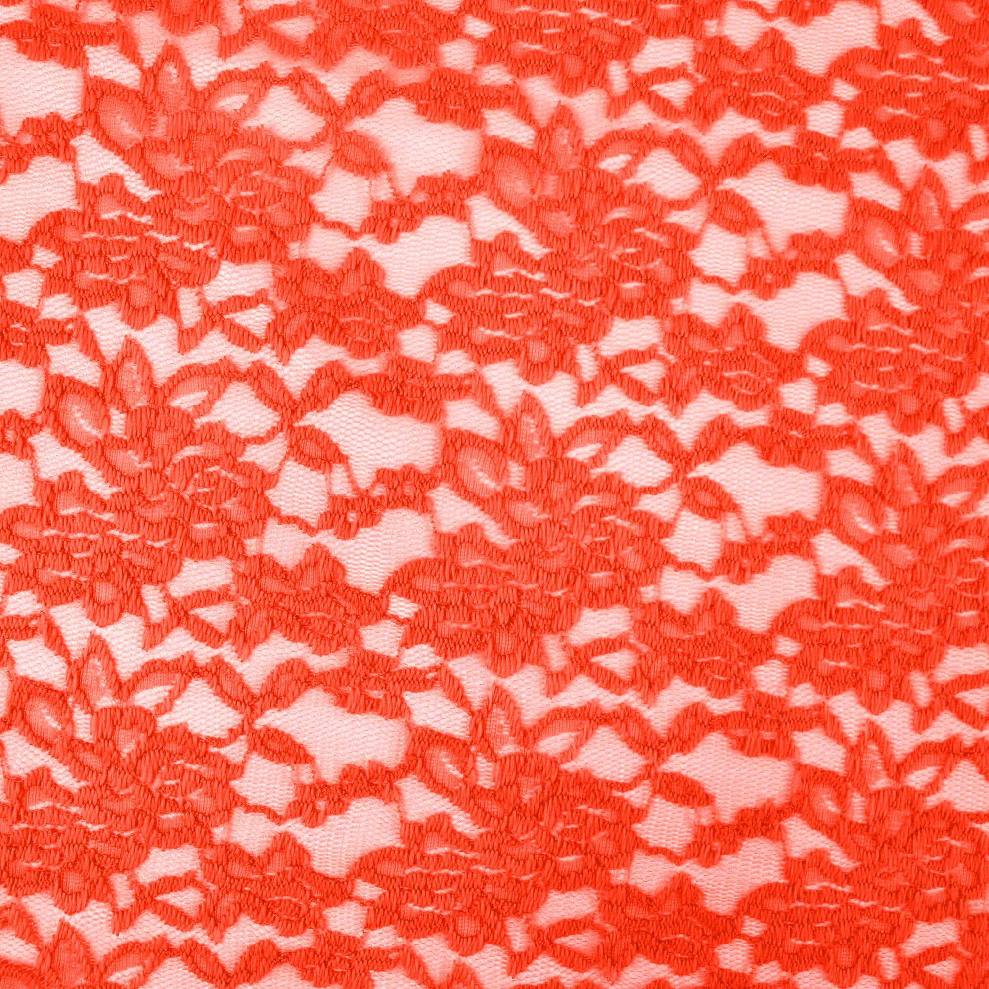 Romex Textiles Nylon Spandex Floral Lace Fabric - Neon Orange - Walmart.com