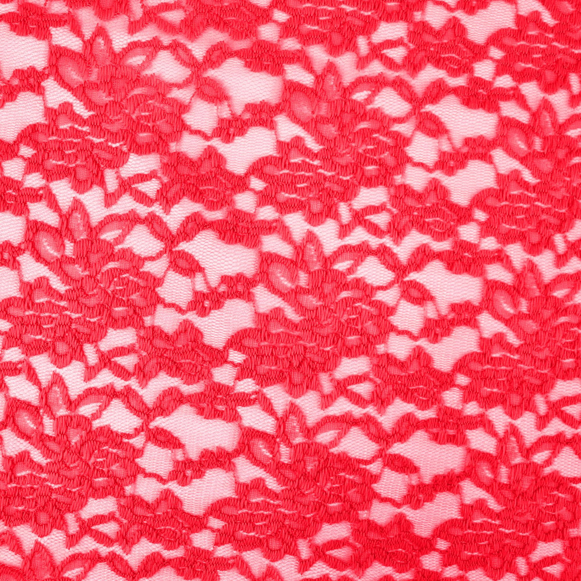Romex Textiles Nylon Spandex Floral Lace Fabric - Neon Salmon - Walmart.com
