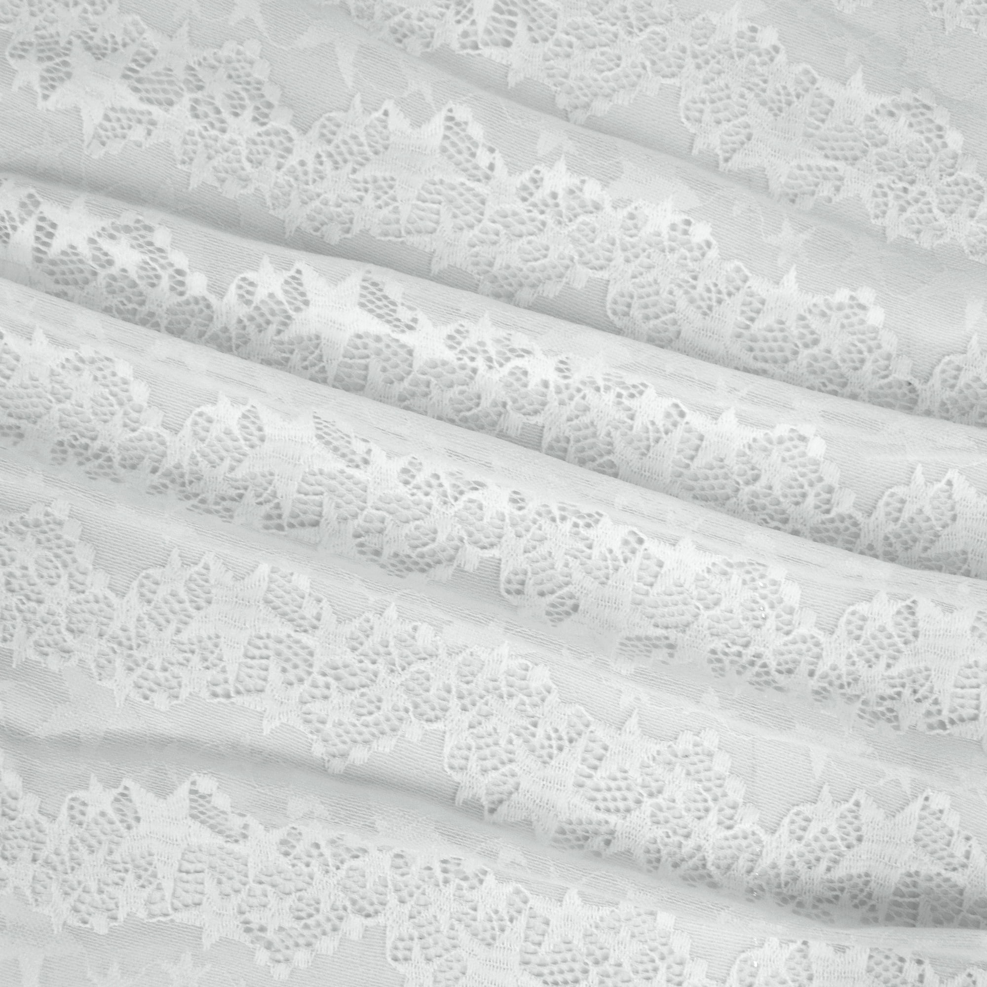 Romex Textiles Nylon Spandex Lace Fabric with Star Design - White ...
