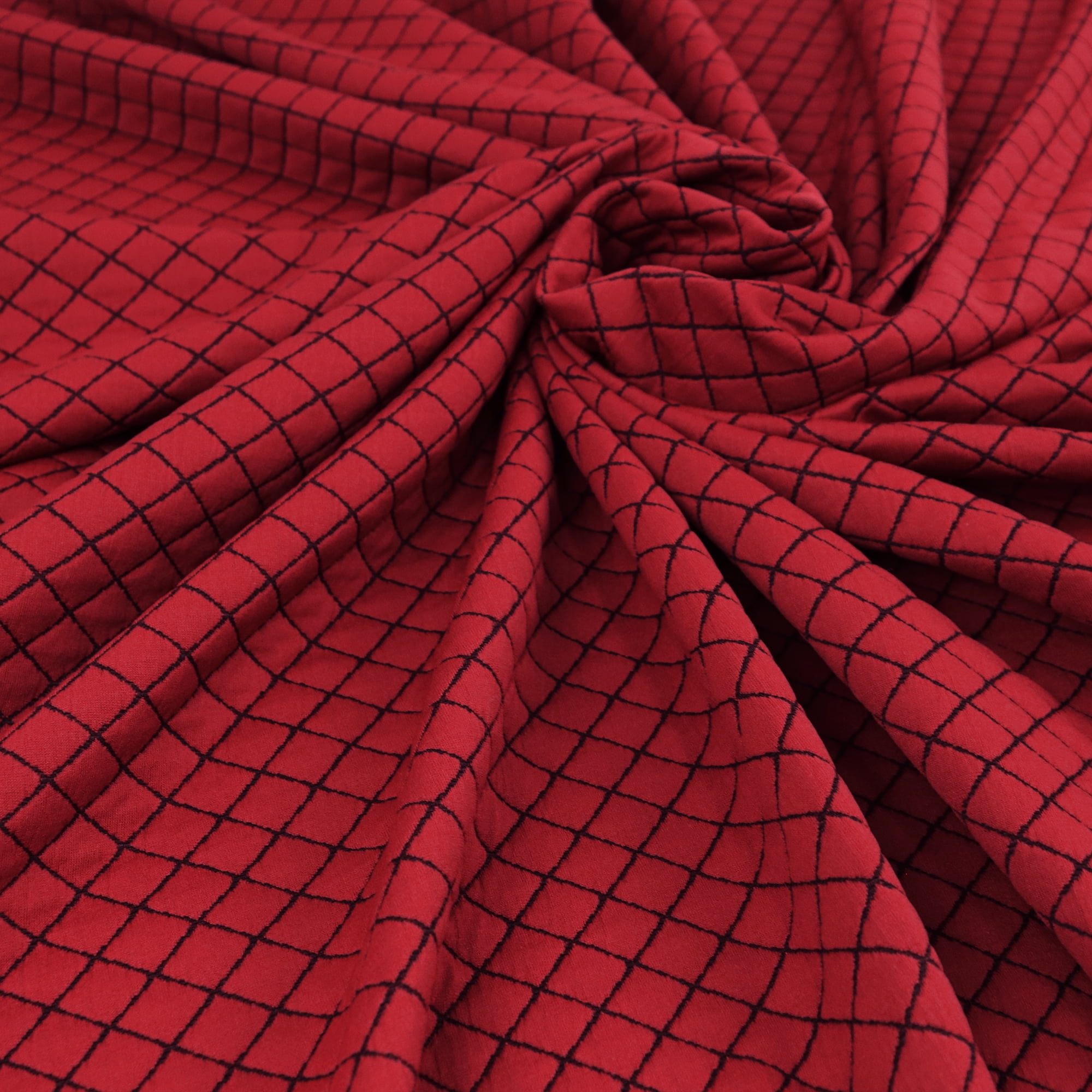 Romex Textiles Polyester Spandex Diamond Quilt Fabric - Red/Black ...