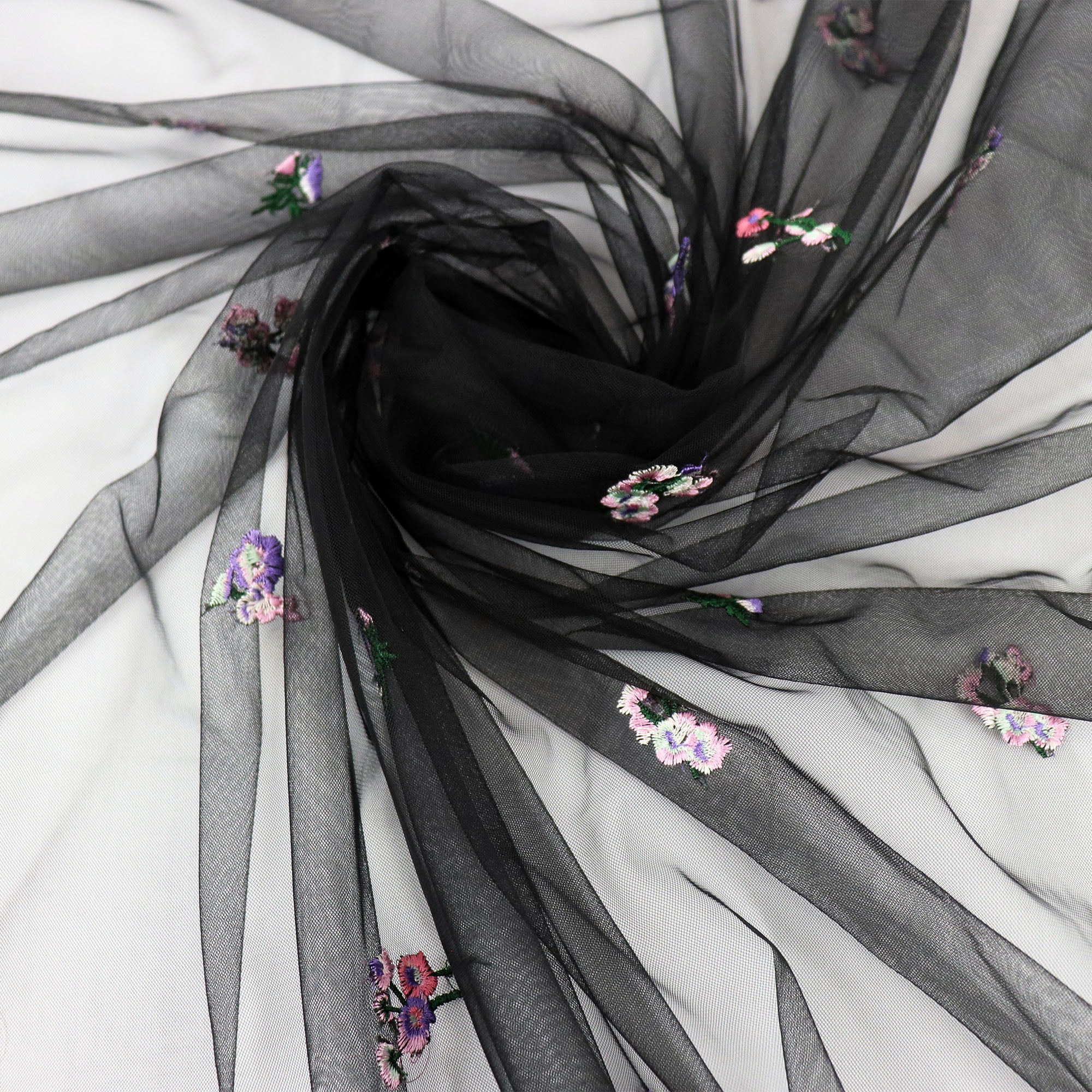 Romex Textiles Polyester Spandex Precut Mesh Fabric with Flower ...