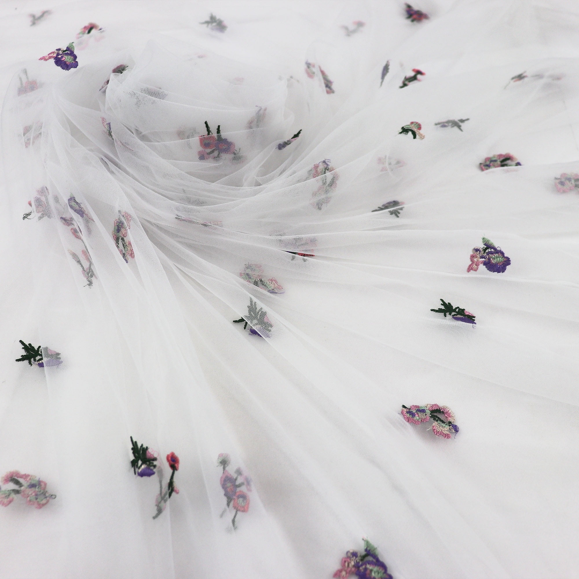 Romex Textiles Polyester Spandex Precut Mesh Fabric with Flower ...