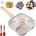 Romiantic Omelette Pan Mold 4-Cup Egg Frying Pan Nonstick with Handle ...
