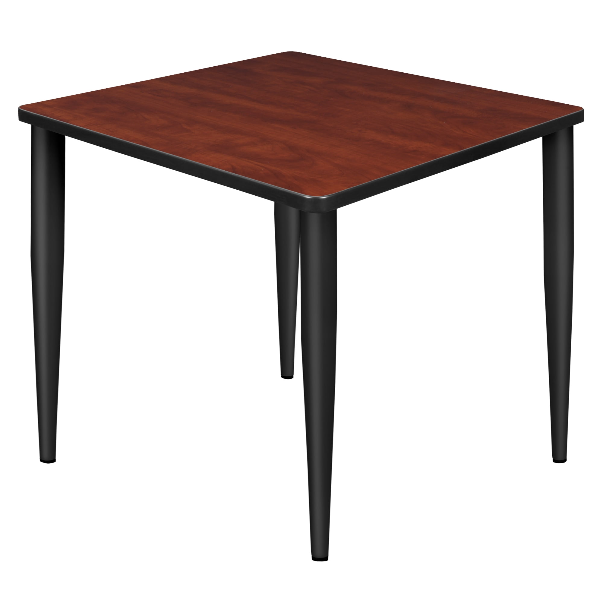 Romig Arco 30 in. Square Breakroom Table- Cherry Top, Black Tapered ...
