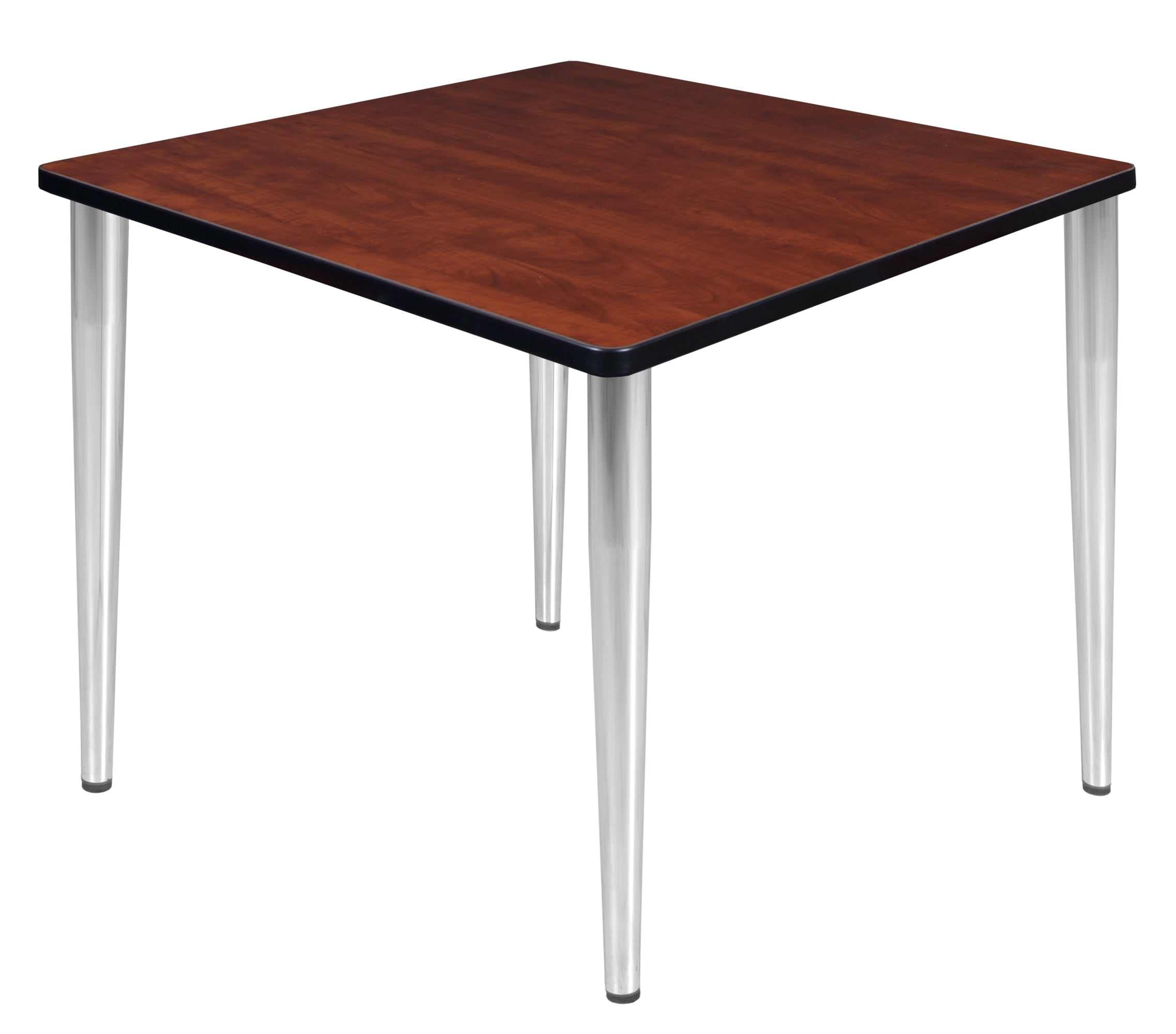 Romig Arco 36 in. Square Breakroom Table- Cherry Top, Chrome Tapered ...