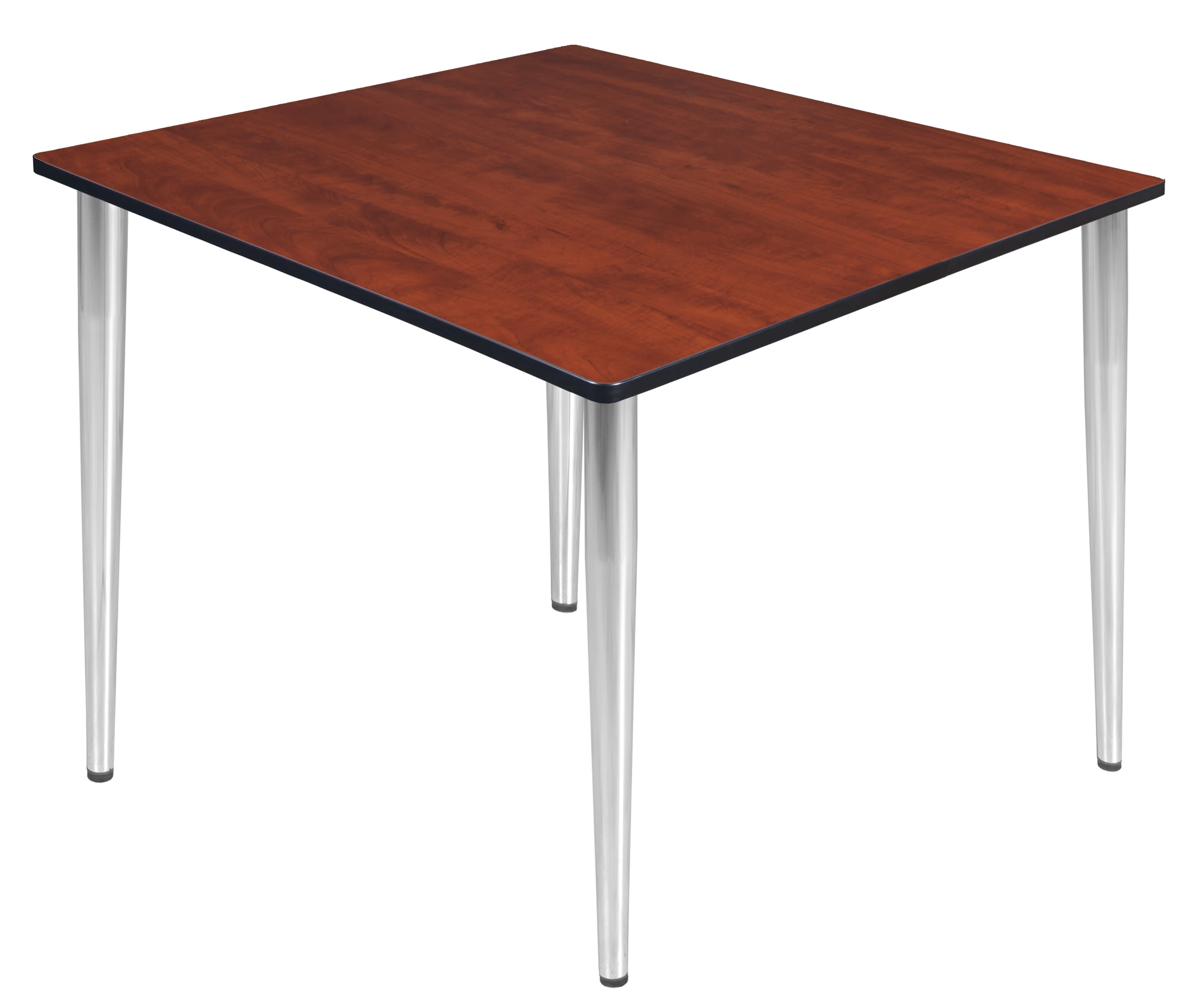 Romig Arco 48 in. Square Breakroom Table- Cherry Top, Chrome Tapered ...