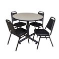 Romig Axis-Pro 36 in. Round X-Base Breakroom Table- Maple, 4 Restaurant ...