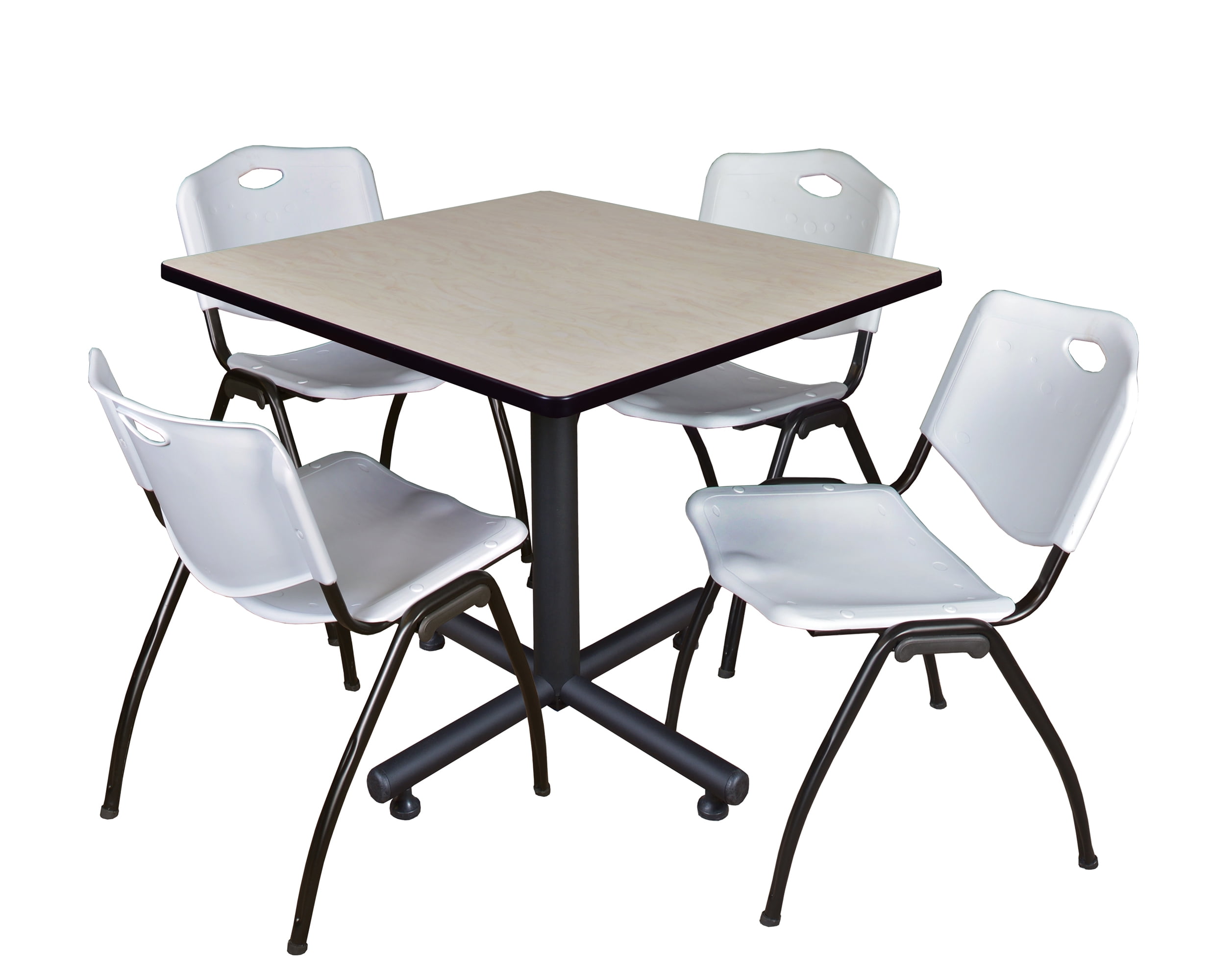 Romig Axis-Pro 42 in. Square X-Base Breakroom Table- Maple, 4 M Stack ...