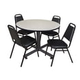 Romig Axis-Pro 48 in. Round Breakroom Table- Maple, 4 Restaurant Stack ...