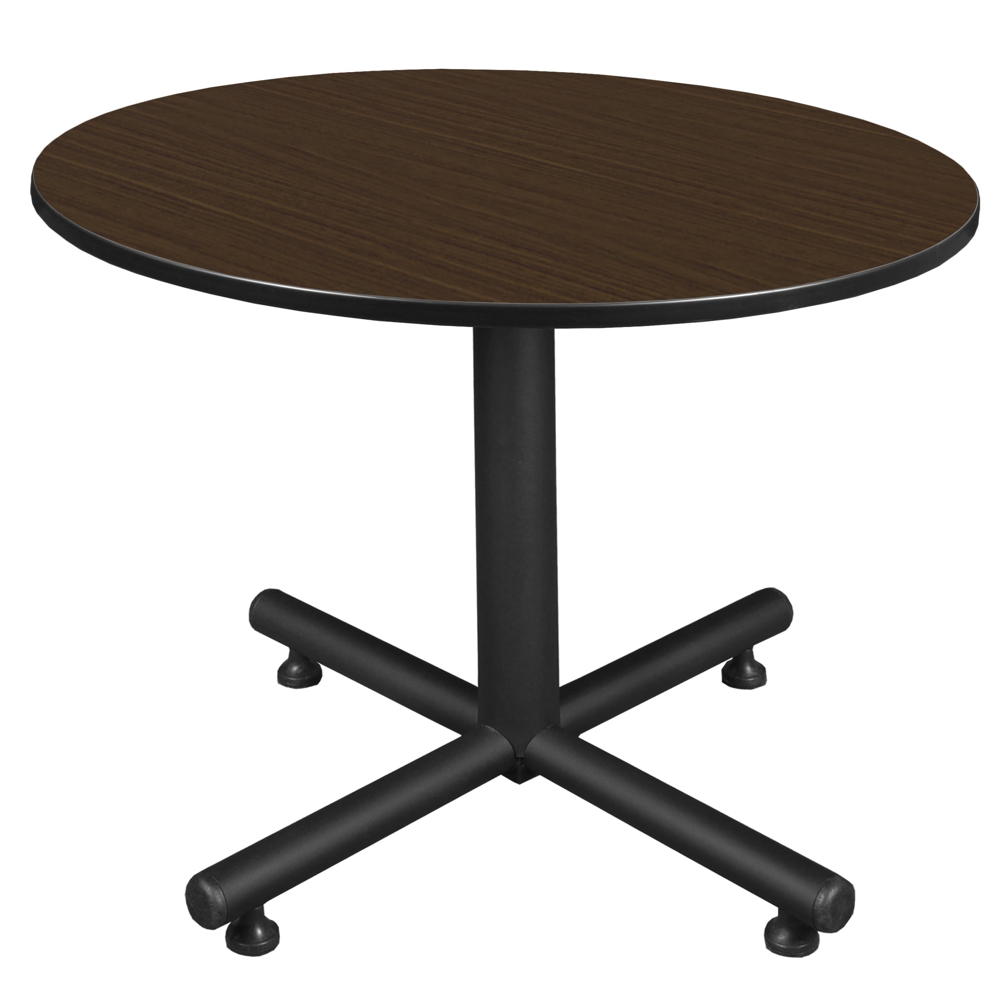 Romig Axis-Pro 48 in. Round X-Base Breakroom Table- Neo Walnut ...