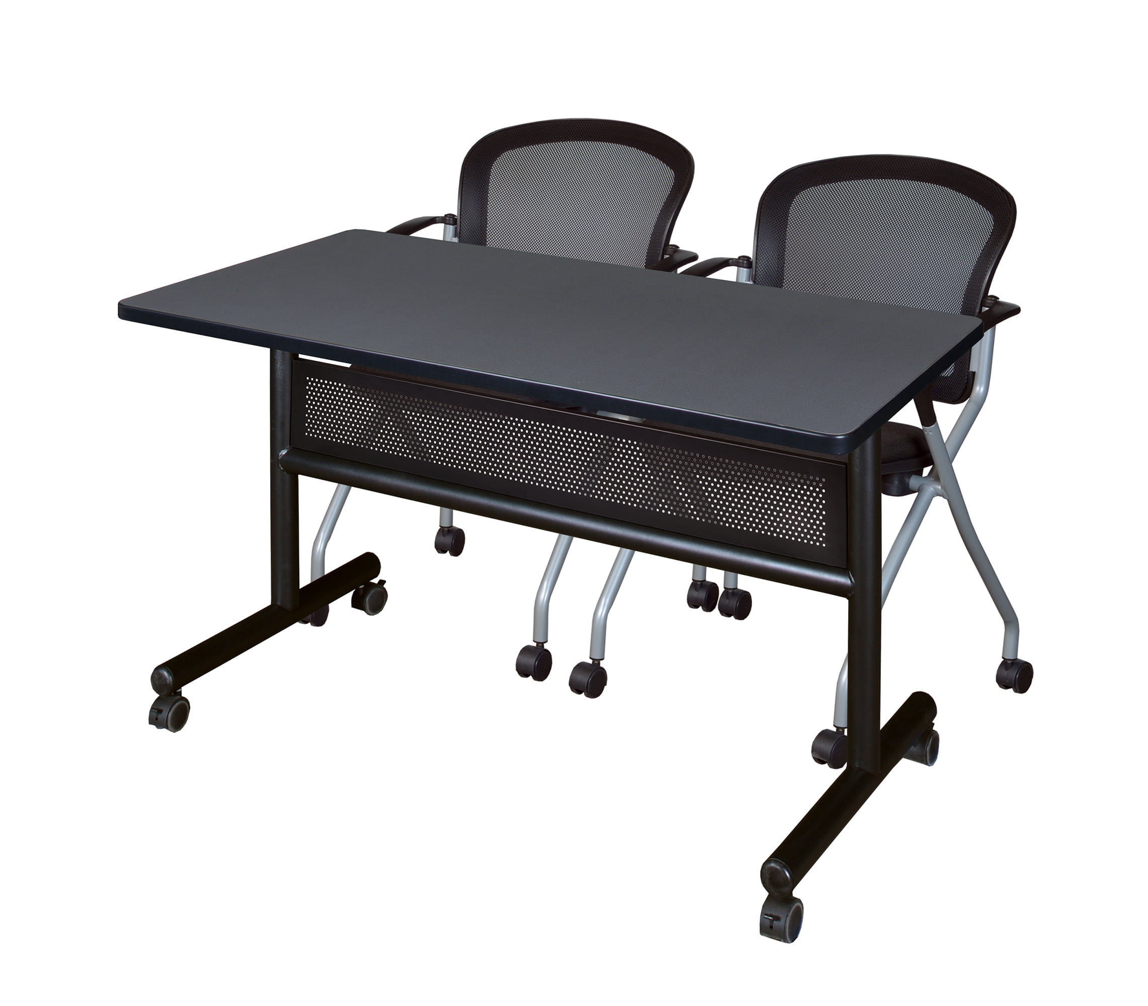 Romig Axis-Pro 48 x 24 in. Flip-Top Privacy Nesting Table- Grey, 2 ...