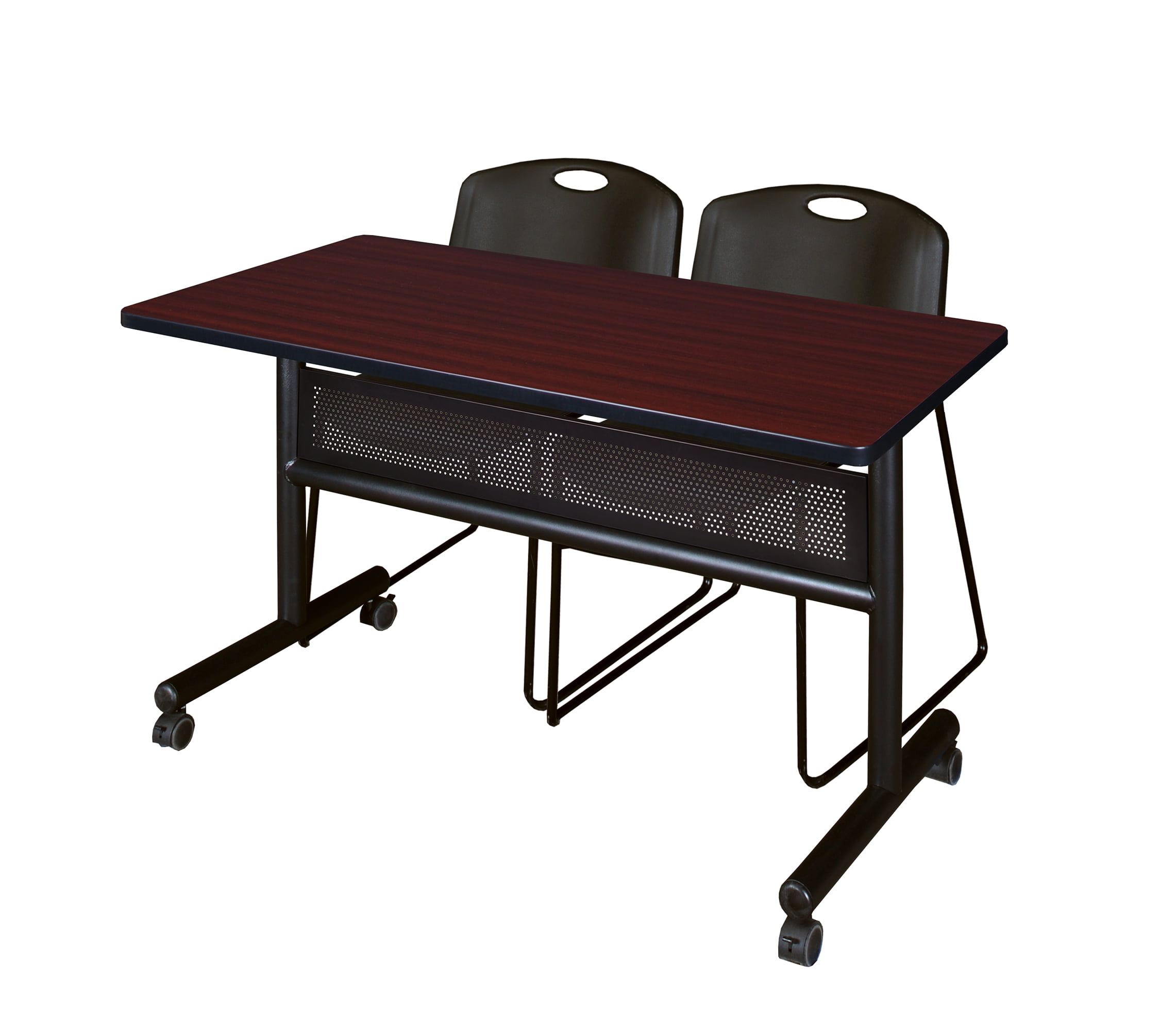 Romig Axis-Pro 48 x 24 in. Flip-Top Privacy Nesting Table- Mahogany, 2 ...
