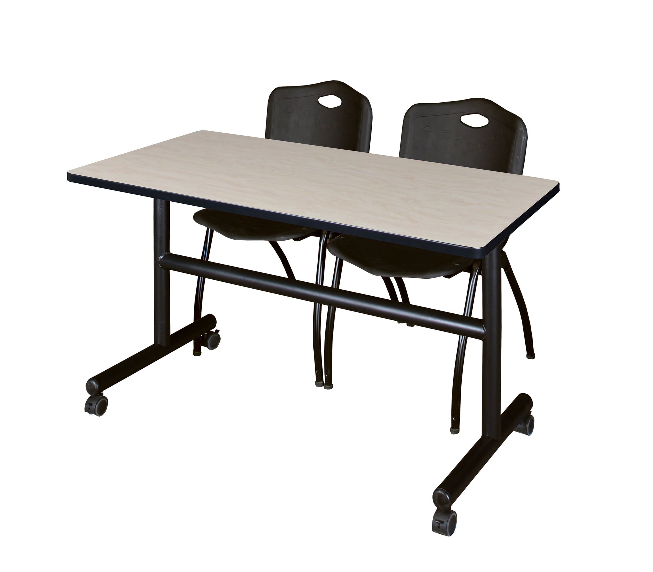 Romig Axis-Pro 48 x 24 in. Flip-Top Training Nesting Table- Maple, 2 M ...