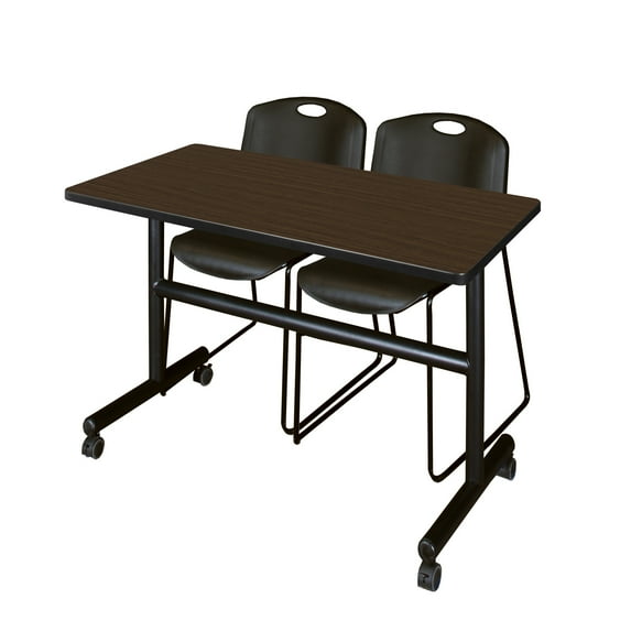 Romig Axis-Pro 48 x 24 in. Flip-Top Training Nesting Table- Neo Walnut ...