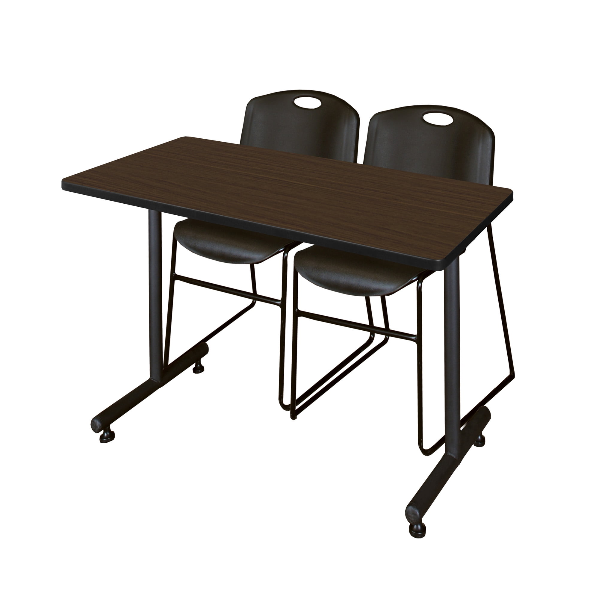 Romig Axis-Pro 48 x 24 in. T-Base Training Seminar Table- Neo Walnut, 2 ...