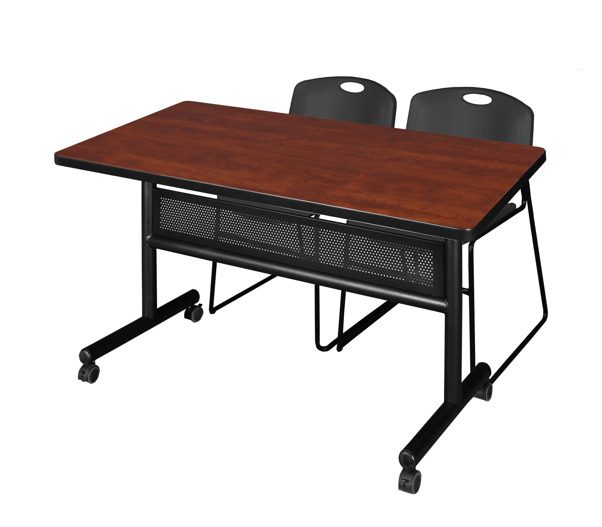 Romig Axis-Pro 48 x 30 in. Flip-Top Privacy Nesting Table- Cherry, 2 ...