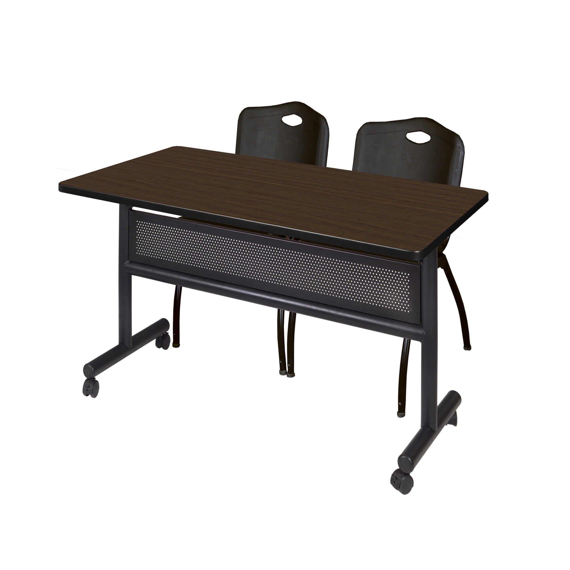 Romig Axis-Pro 48 x 30 in. Flip-Top Privacy Nesting Table- Neo Walnut ...