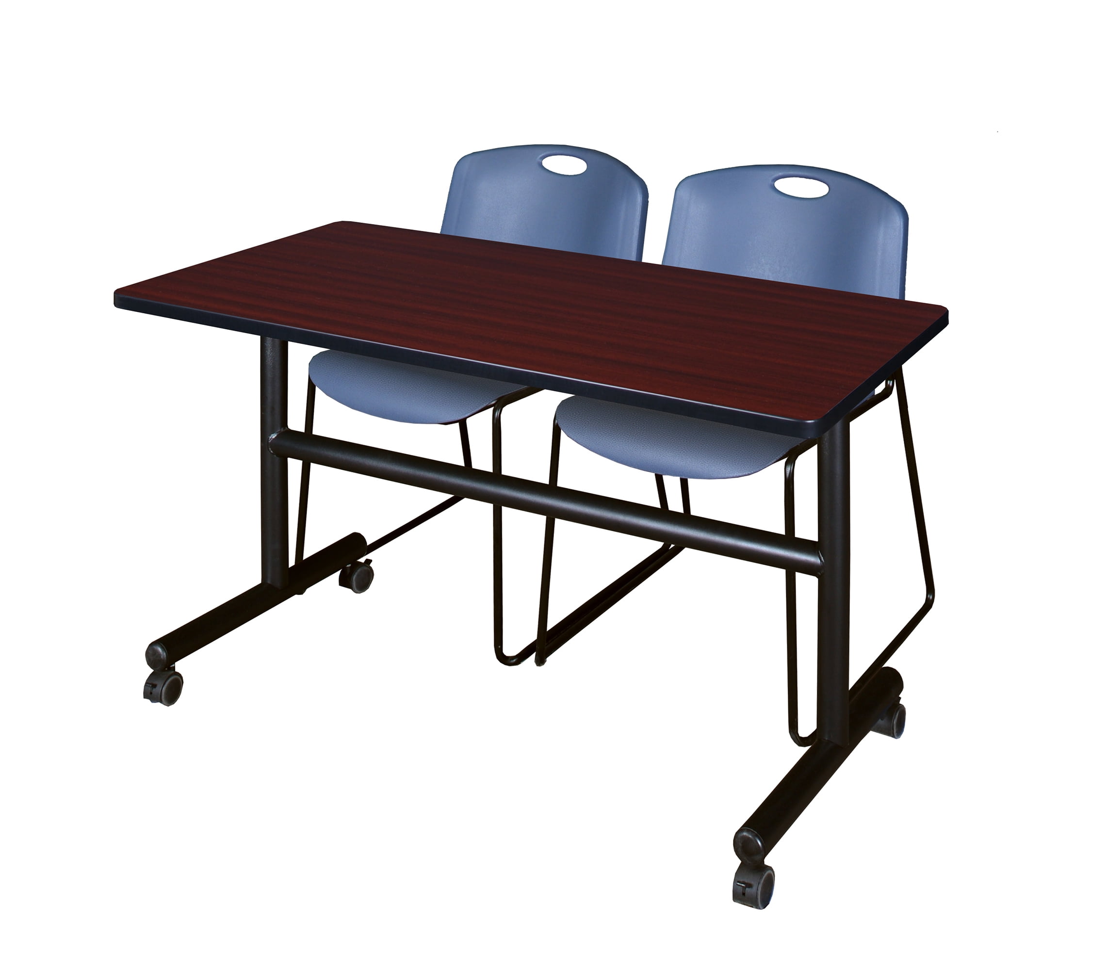 Romig Axis-Pro 48 x 30 in. Flip-Top Training Nesting Table- Mahogany, 2 ...