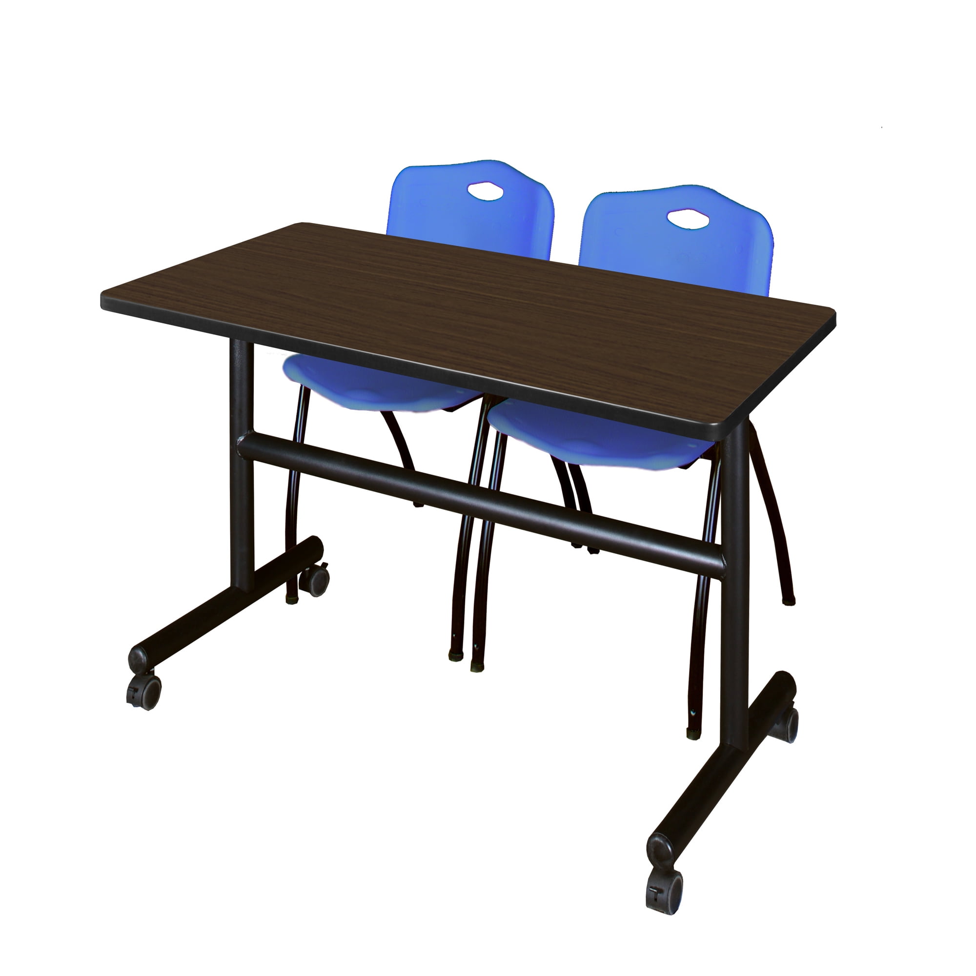 Romig Axis-Pro 48 x 30 in. Flip-Top Training Nesting Table- Neo Walnut ...