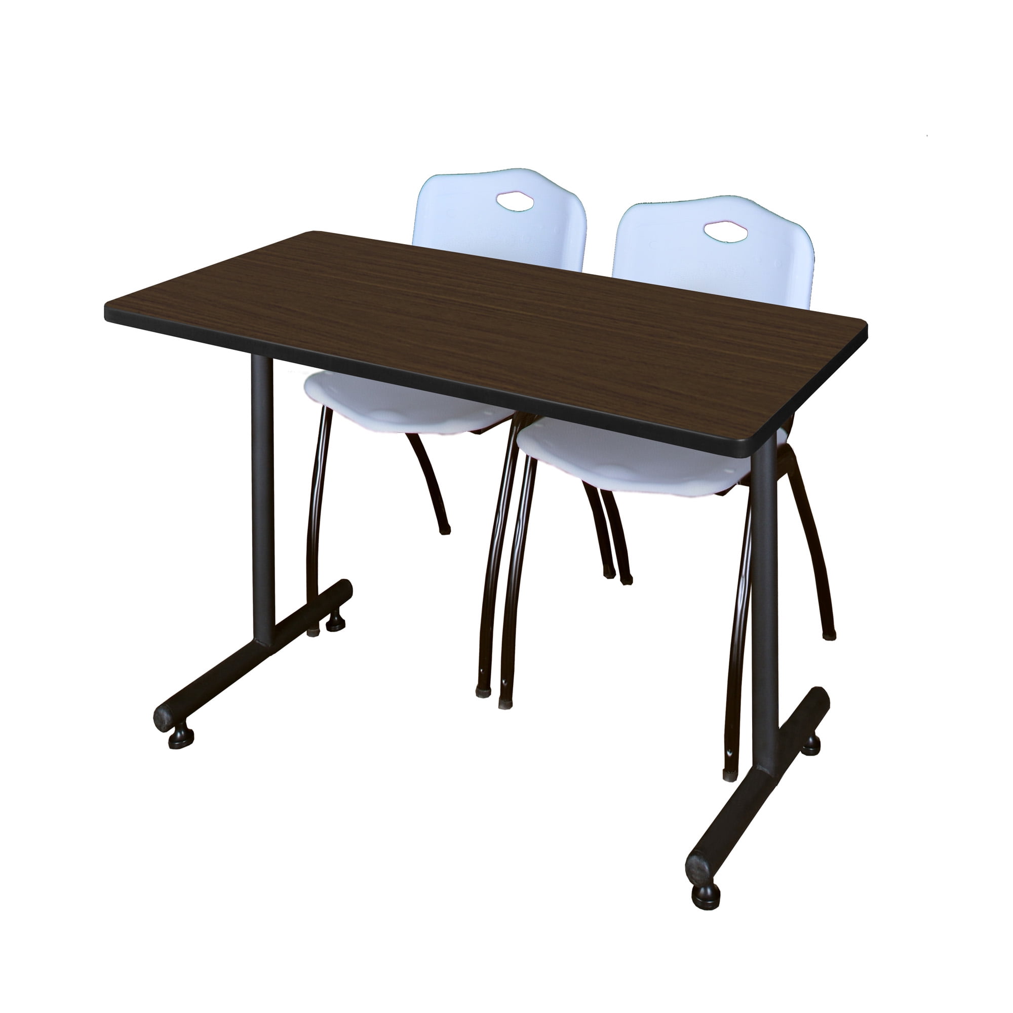 Romig Axis-Pro 48 x 30 in. T-Base Training Seminar Table- Neo Walnut, 2 ...