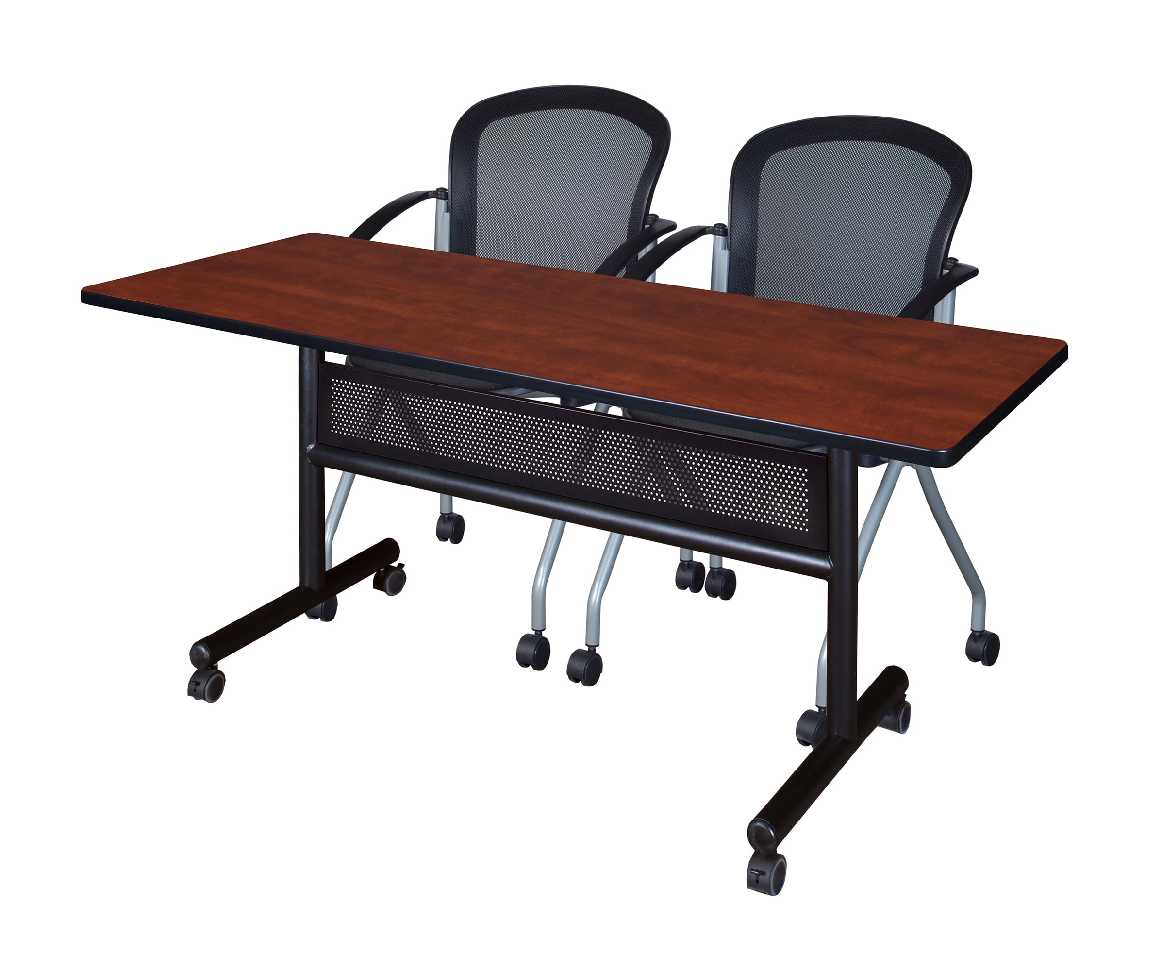 Romig Axis-Pro 60 x 24 in. Flip-Top Privacy Nesting Table- Cherry, 2 ...