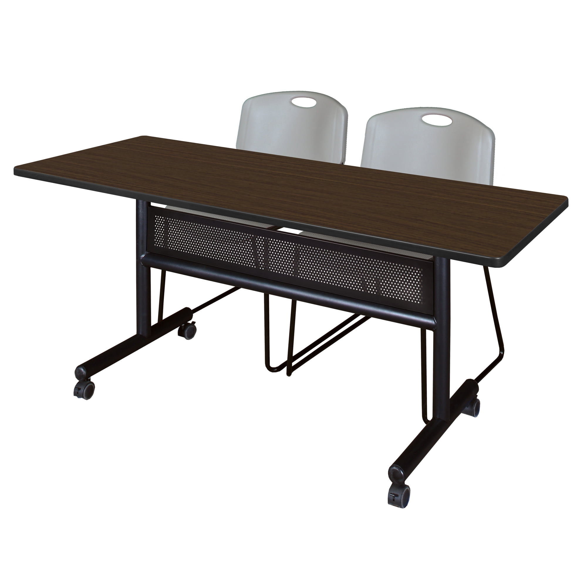 Romig Axis-Pro 60 x 24 in. Flip-Top Privacy Nesting Table- Neo Walnut ...