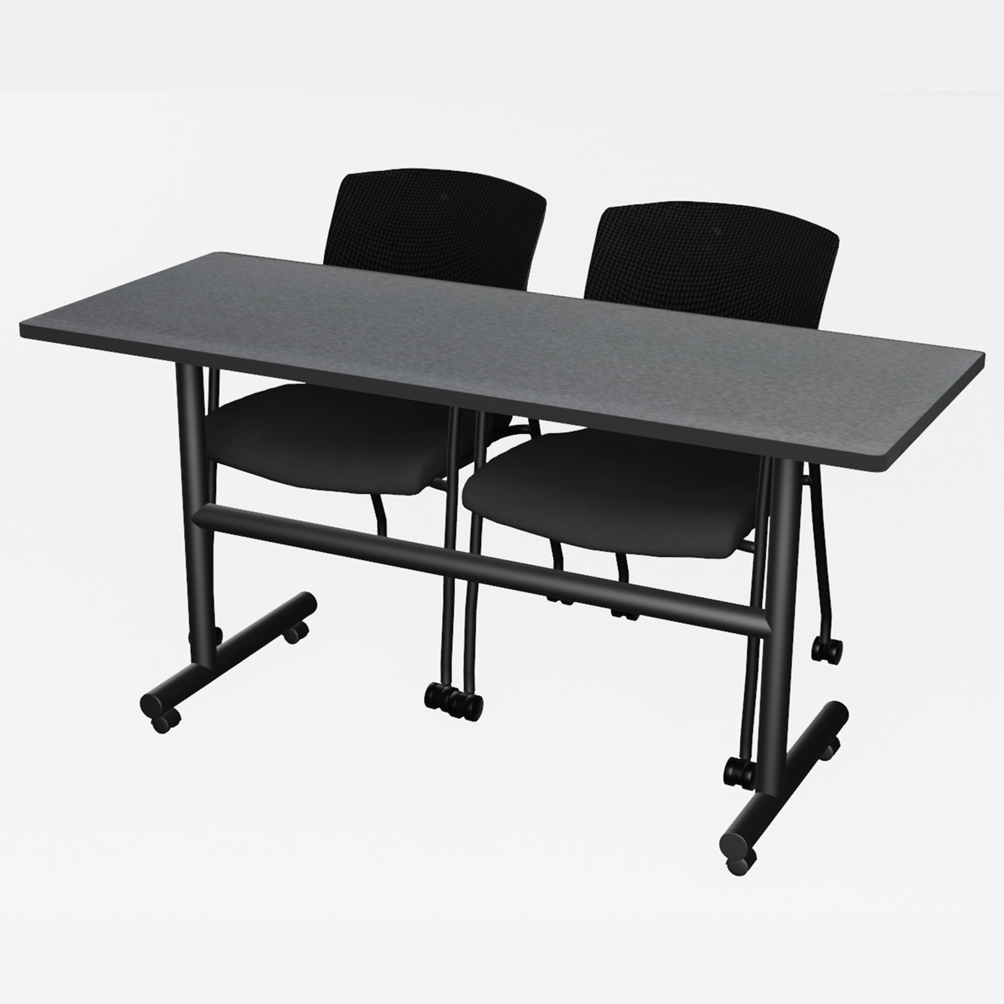 Romig Axis-Pro 60 x 24 in. Flip-Top Training Nesting Table- Grey & 2 ...