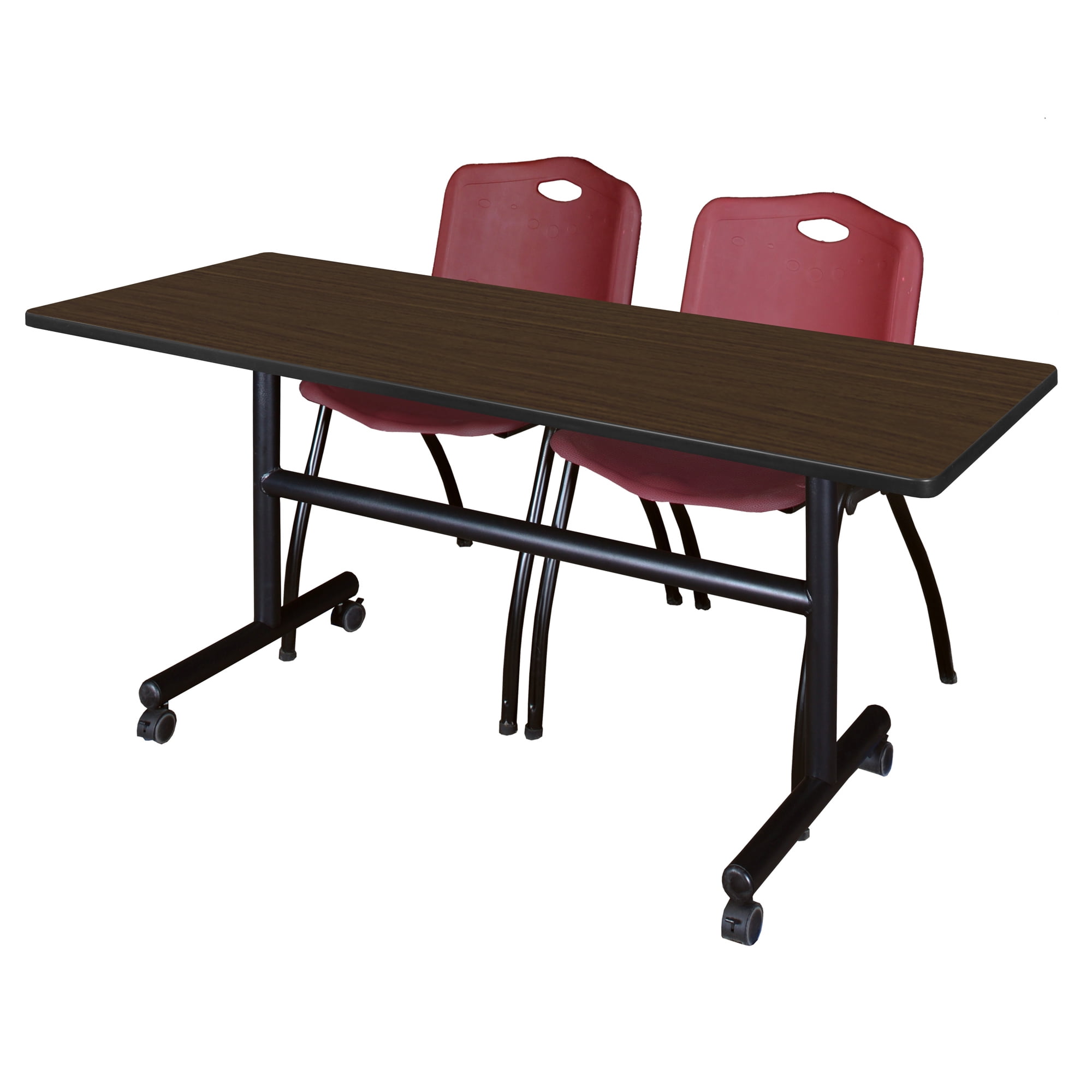 Romig Axis-Pro 60 x 24 in. Flip-Top Training Nesting Table- Neo Walnut ...
