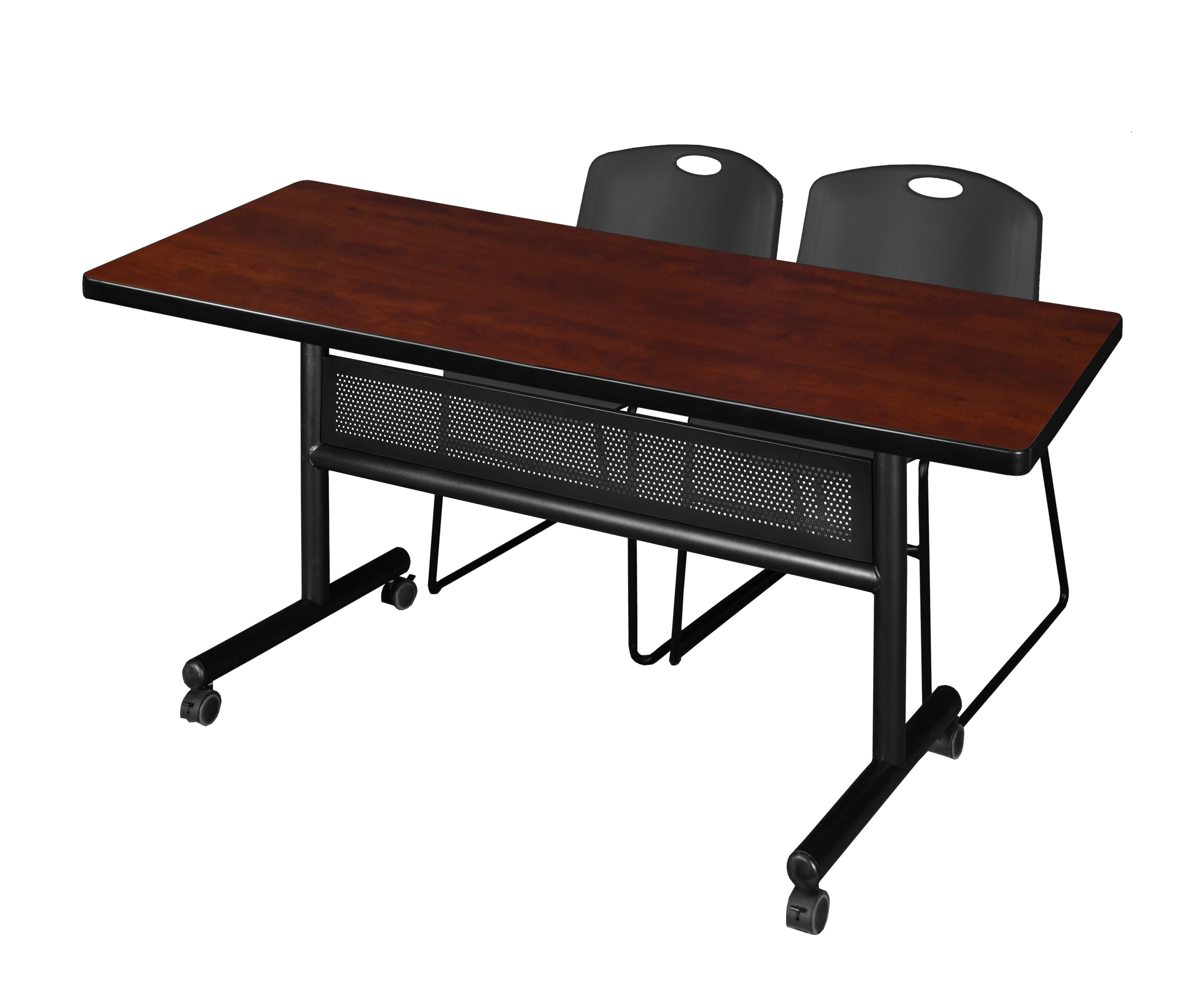 Romig Axis-Pro 60 x 30 in. Flip-Top Privacy Nesting Table- Cherry, 2 ...