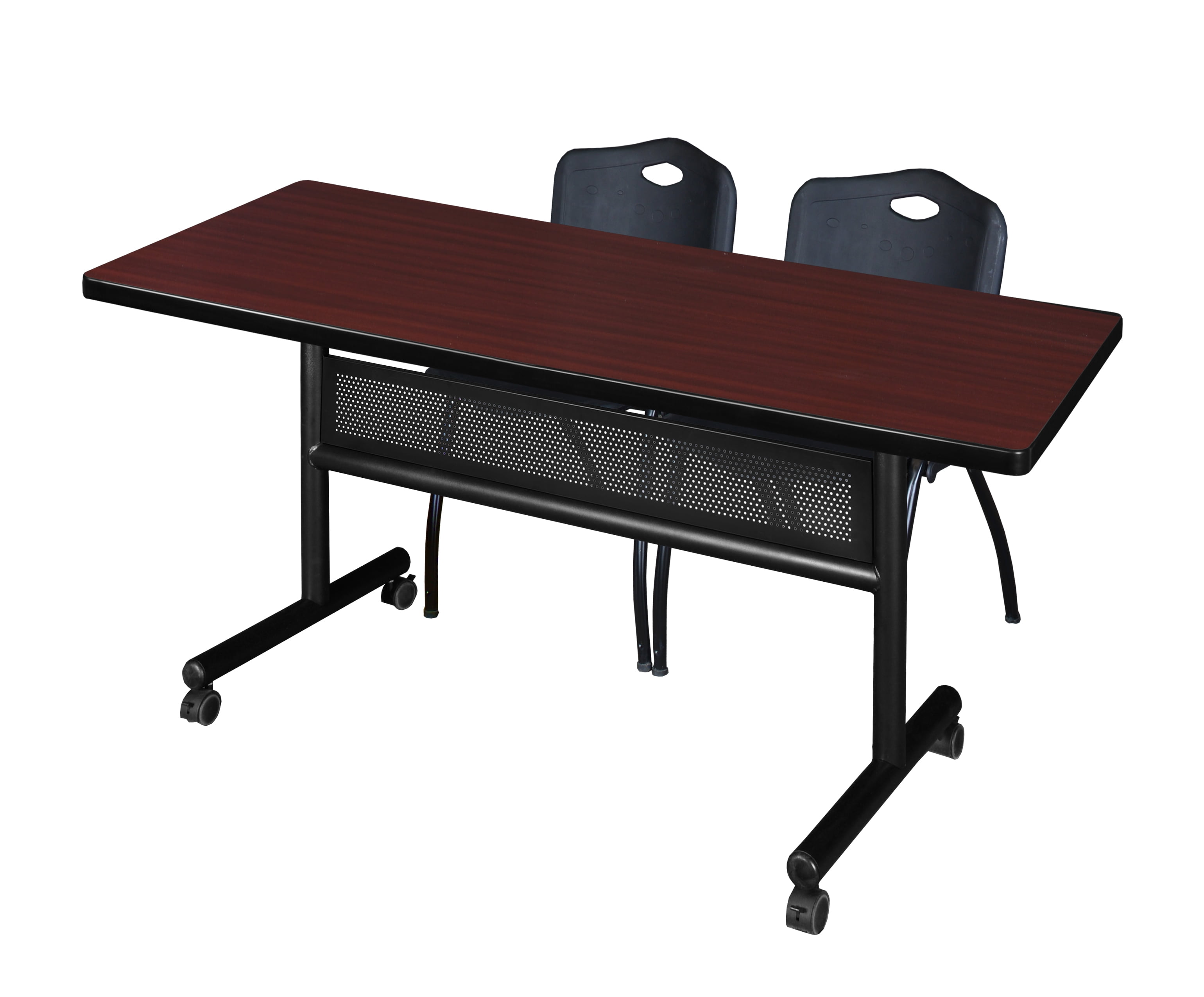 Romig Axis-Pro 60 x 30 in. Flip-Top Privacy Nesting Table- Mahogany, 2 ...