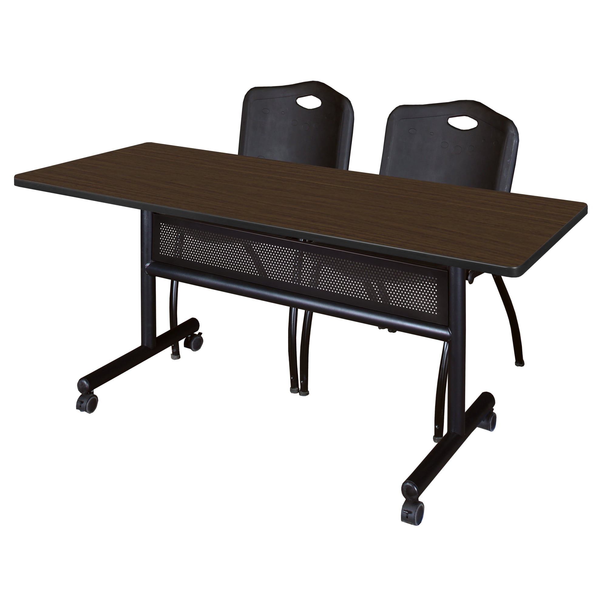 Romig Axis-Pro 60 x 30 in. Flip-Top Privacy Nesting Table- Neo Walnut ...