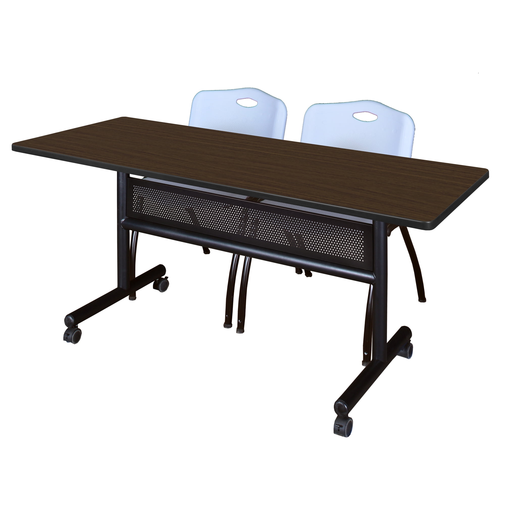 Romig Axis-Pro 60 x 30 in. Flip-Top Privacy Nesting Table- Neo Walnut ...
