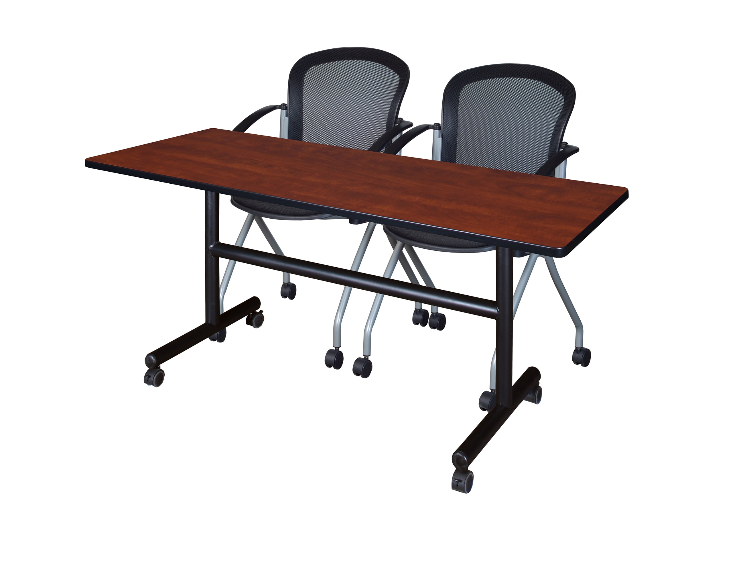 Romig Axis-Pro 60 x 30 in. Flip-Top Training Nesting Table- Cherry, 2 ...
