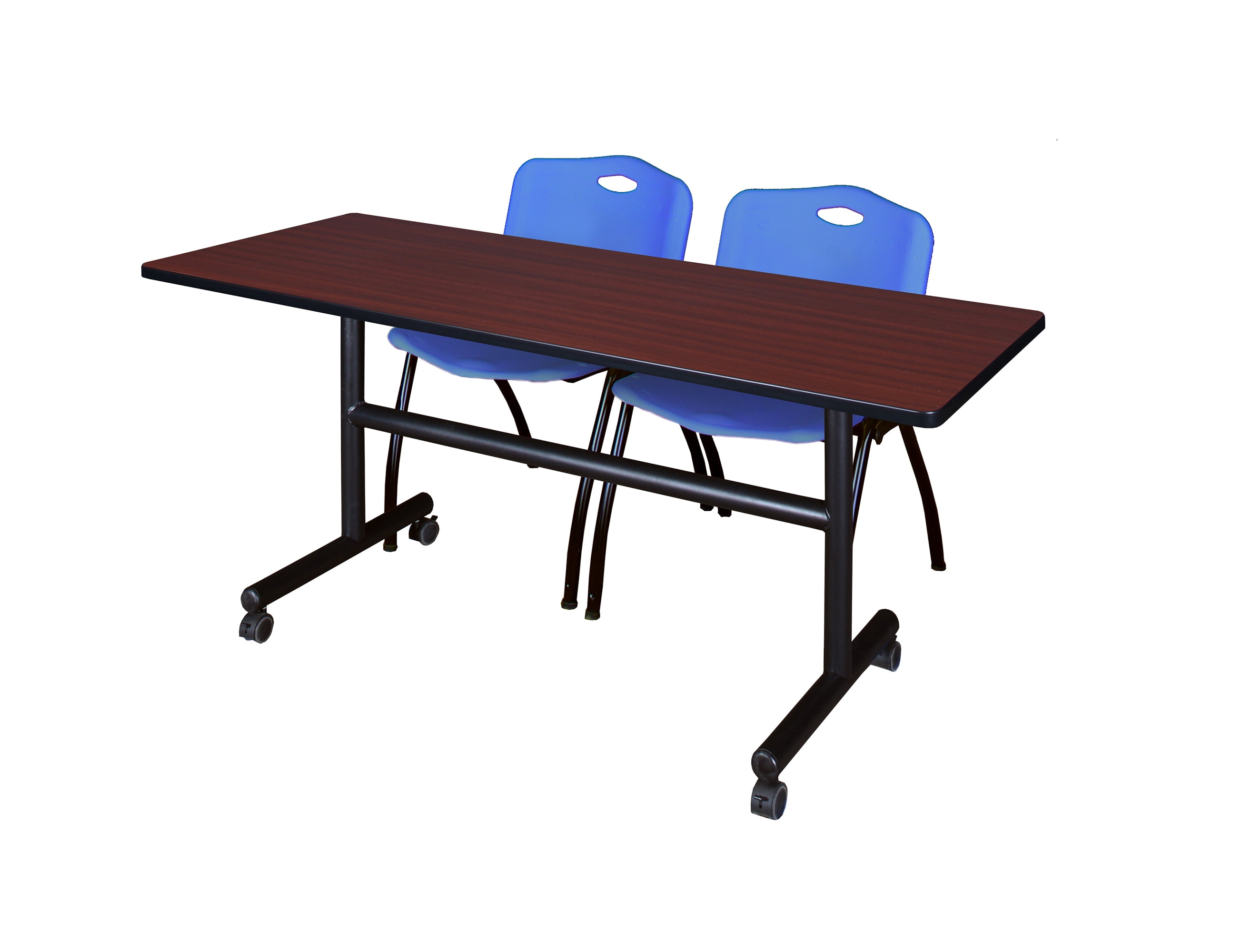 Romig Axis-Pro 60 x 30 in. Flip-Top Training Nesting Table- Mahogany, 2 ...
