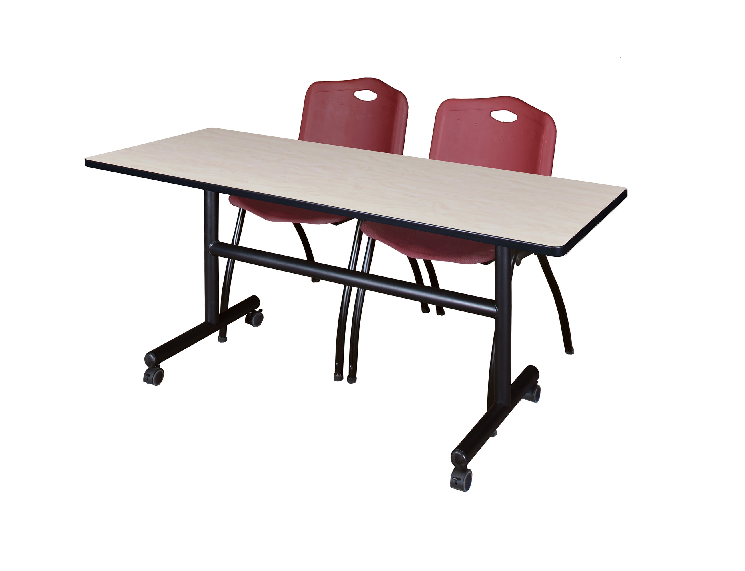 Romig Axis-Pro 60 x 30 in. Flip-Top Training Nesting Table- Maple, 2 M ...