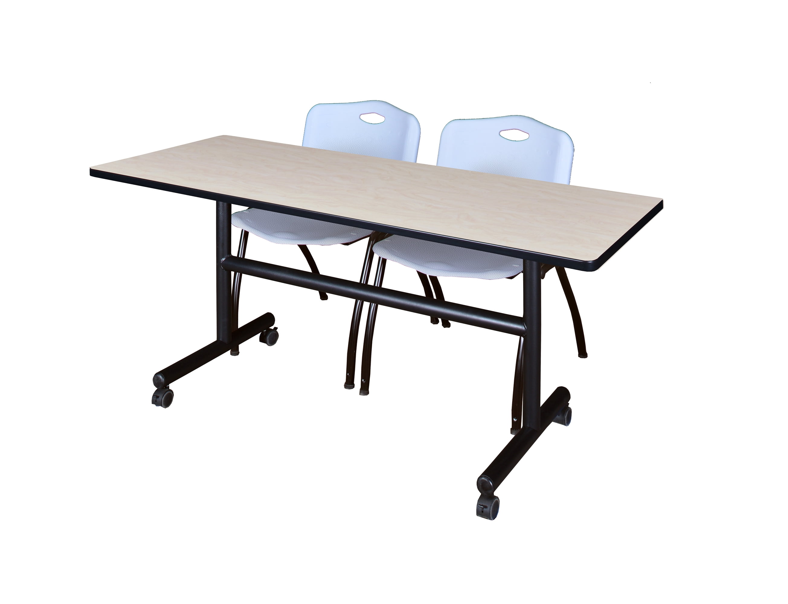 Romig Axis-Pro 60 x 30 in. Flip-Top Training Nesting Table- Maple, 2 M ...