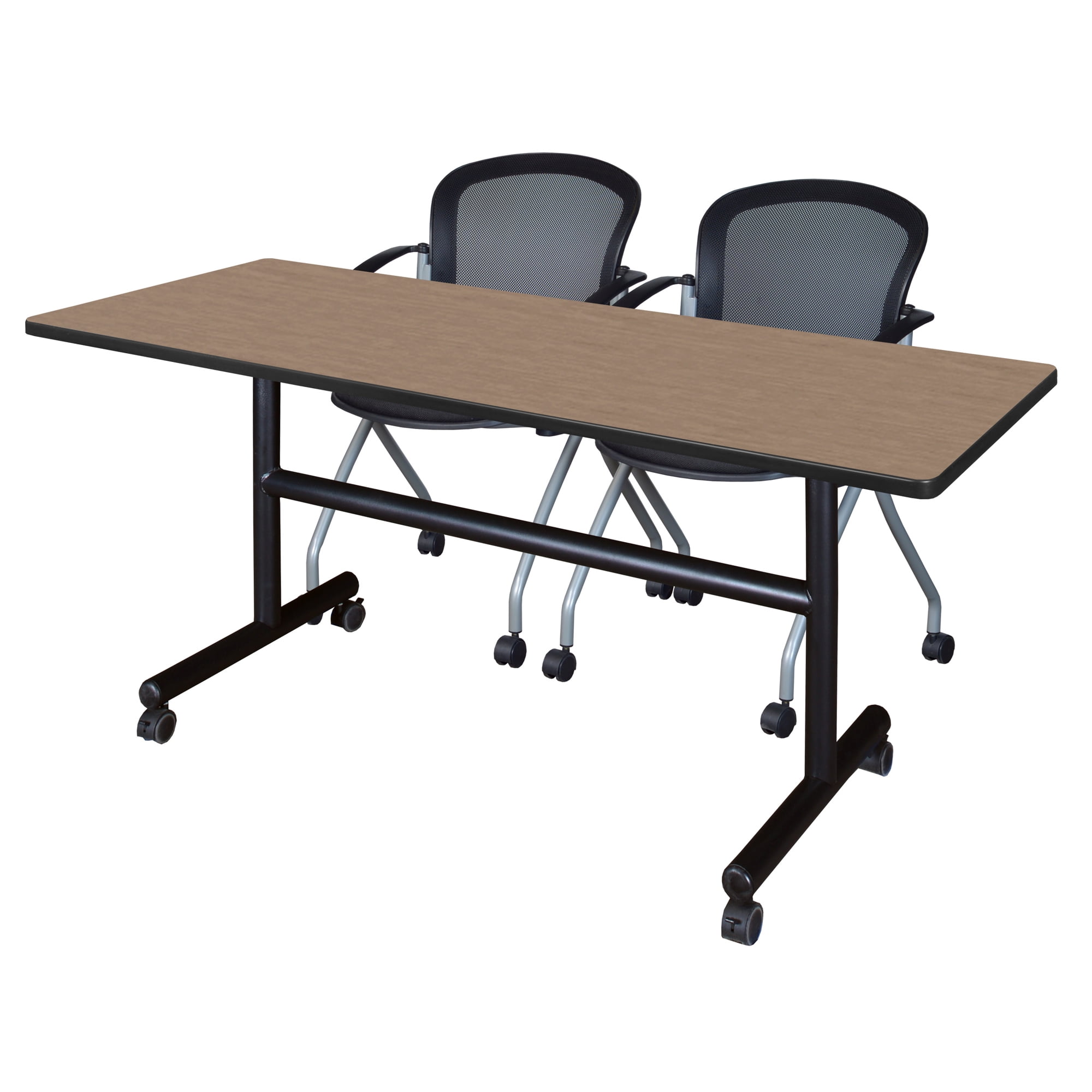 Romig Axis-Pro 60 x 30 in. Flip-Top Training Nesting Table- Noble Oak ...