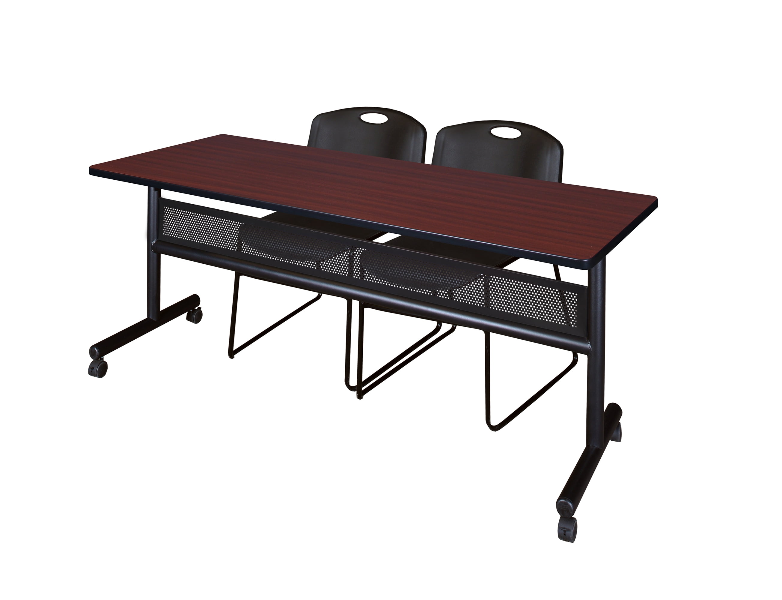 Romig Axis-Pro 72 x 24 in. Flip-Top Privacy Nesting Table- Mahogany, 2 ...