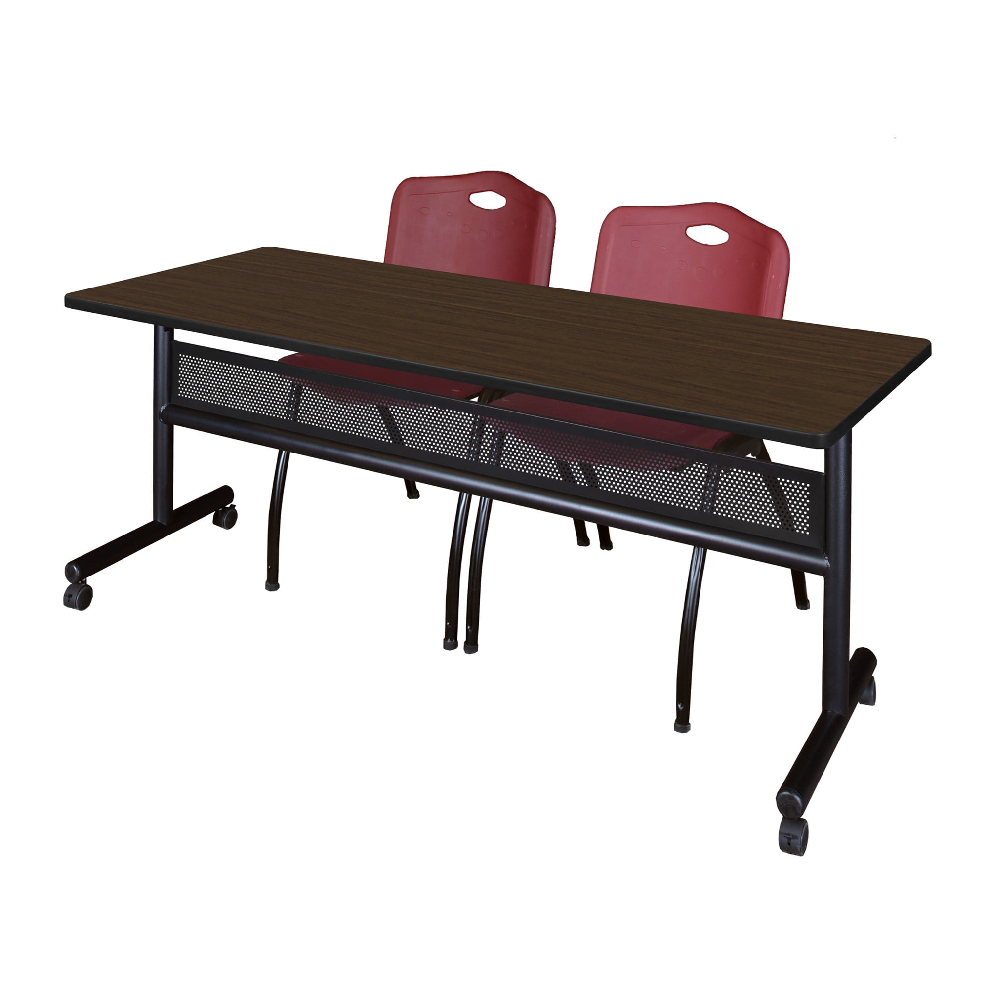 Romig Axis-Pro 72 x 24 in. Flip-Top Privacy Nesting Table- Neo Walnut ...