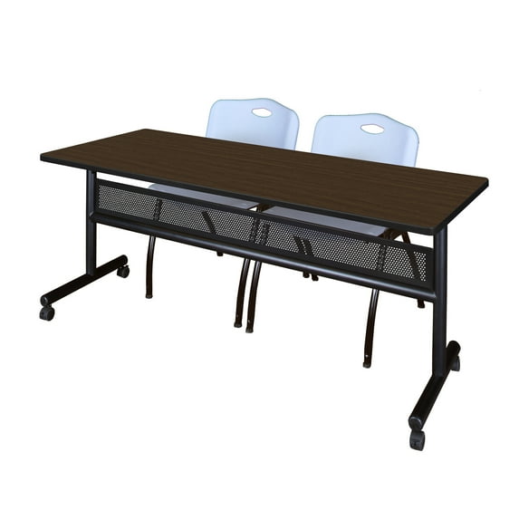 Romig Axis-Pro 72 x 24 in. Flip-Top Privacy Nesting Table- Neo Walnut ...