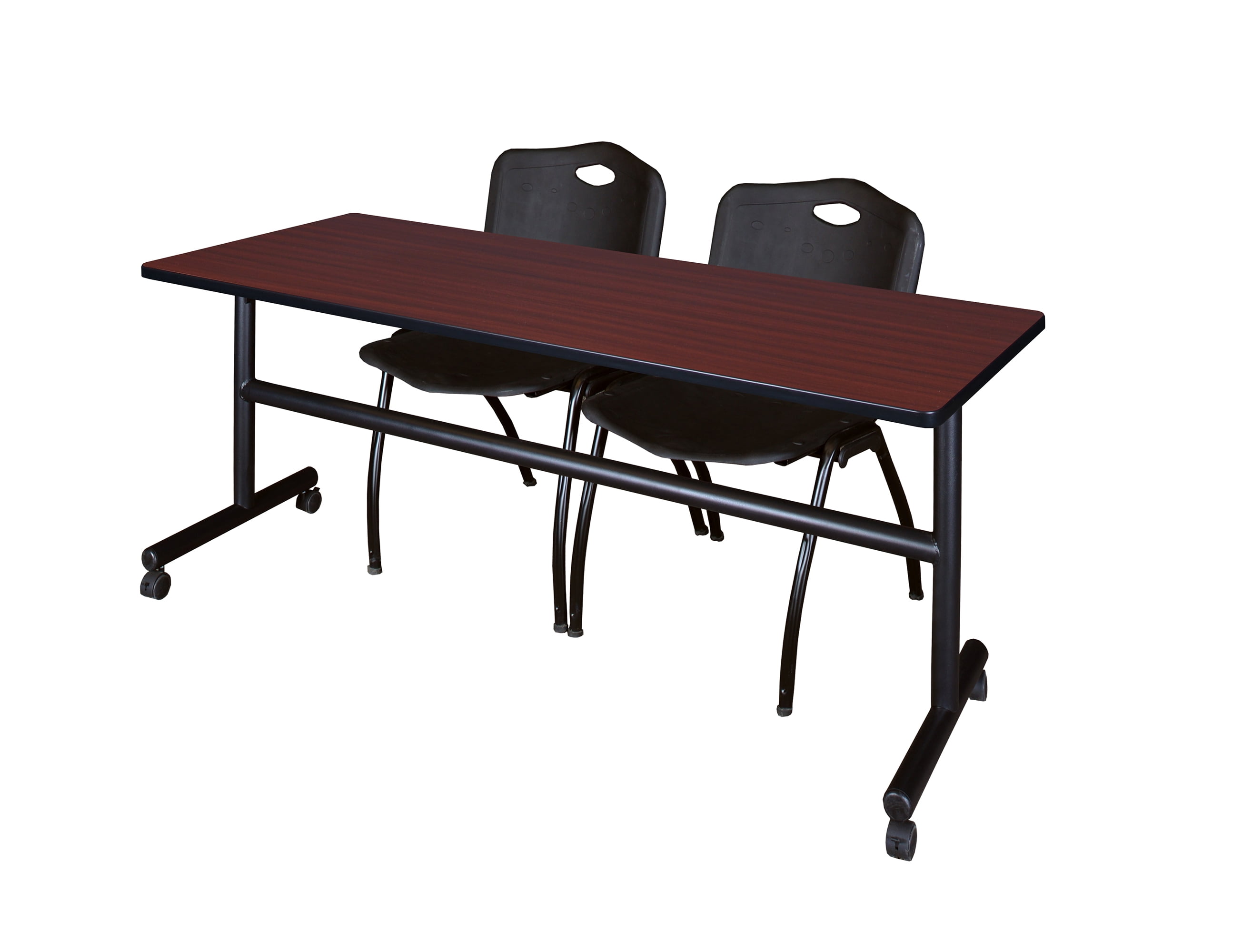 Romig Axis-Pro 72 x 24 in. Flip-Top Training Nesting Table- Mahogany, 2 ...
