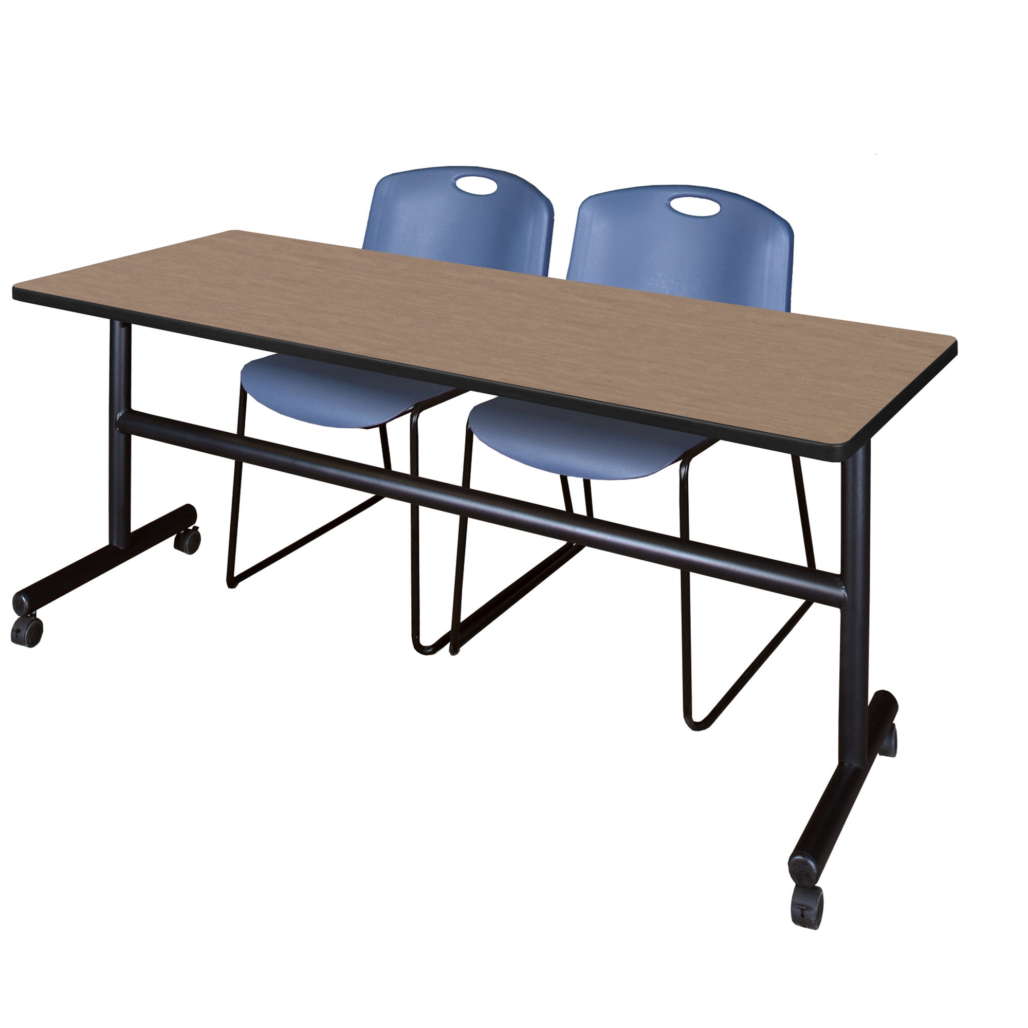 Romig Axis-Pro 72 x 24 in. Flip-Top Training Nesting Table- Noble Oak ...